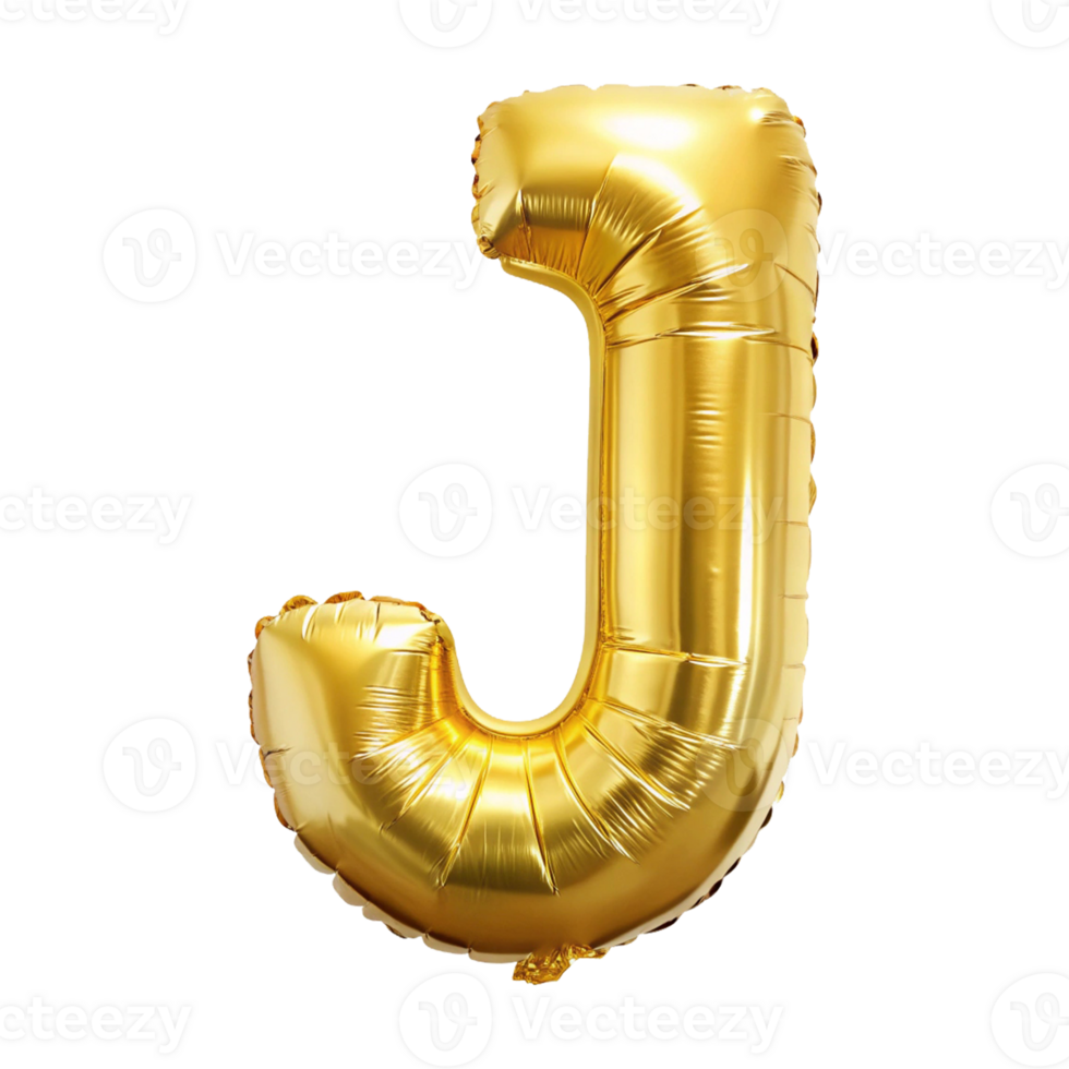 Gold foil balloon letter j 51070854 PNG