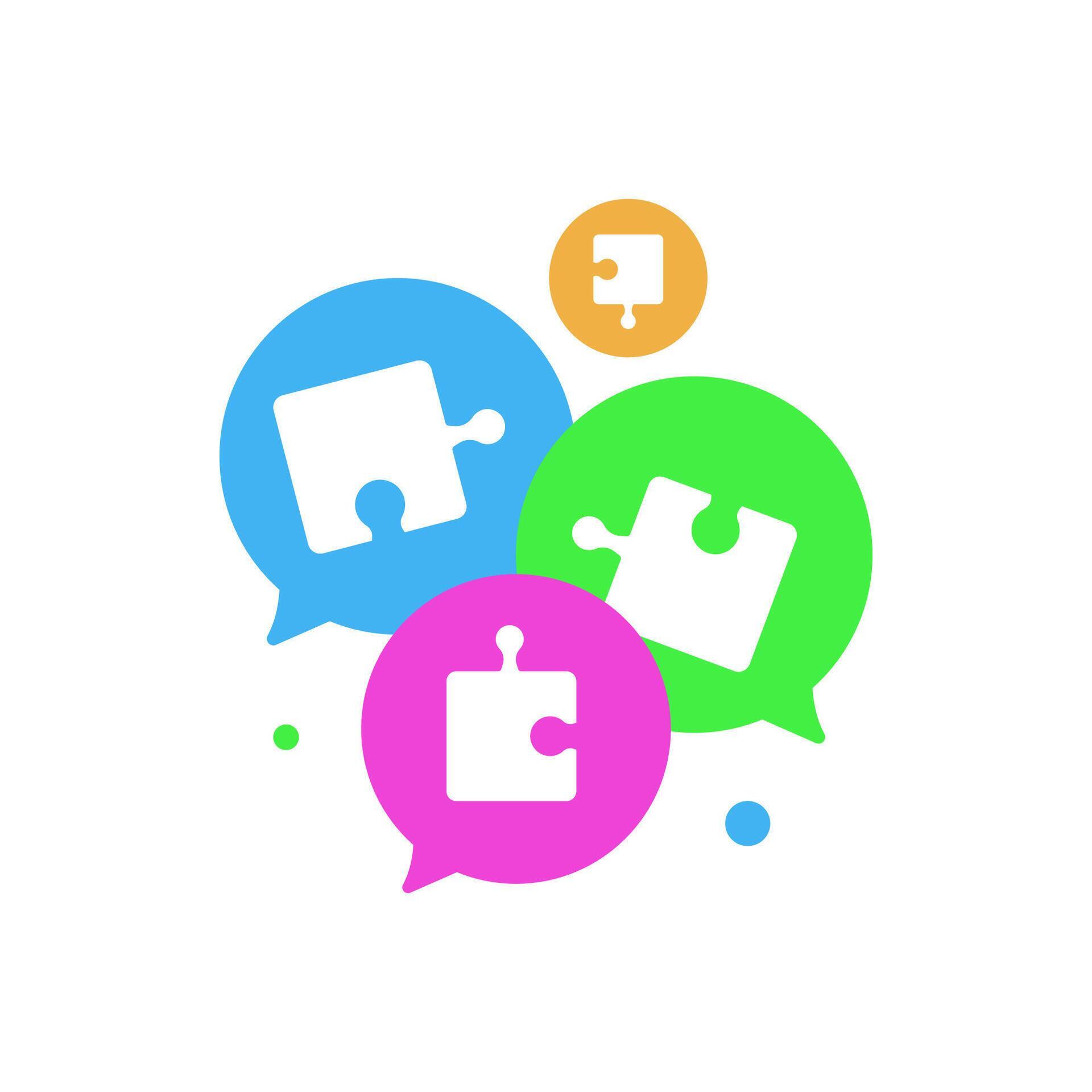 concept illustration of brainstorming or collaborative discussion with ...