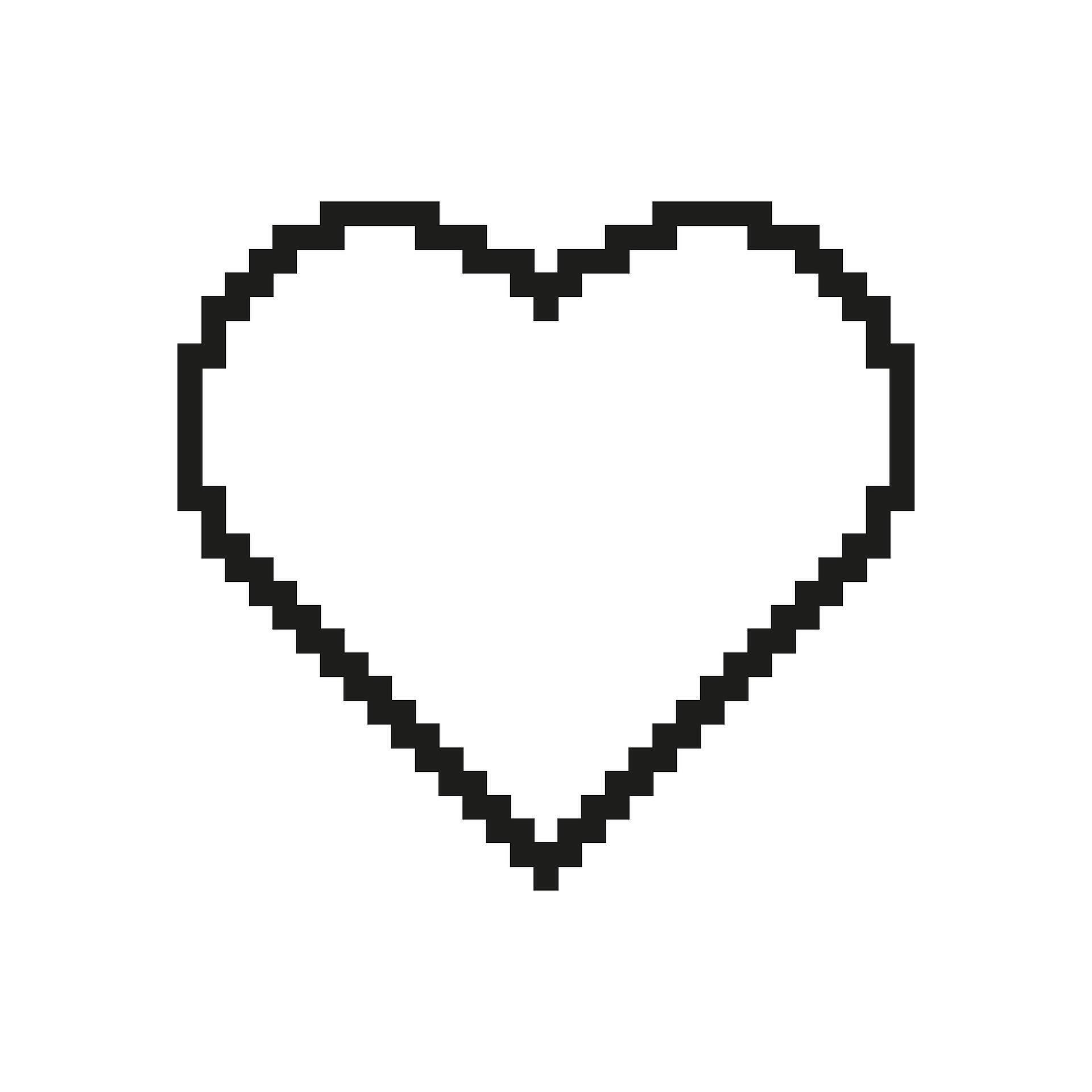 Heart Pixelated Icon. Pixel Art Depiction of Love and Affection. Symbol of Care and Passion ...