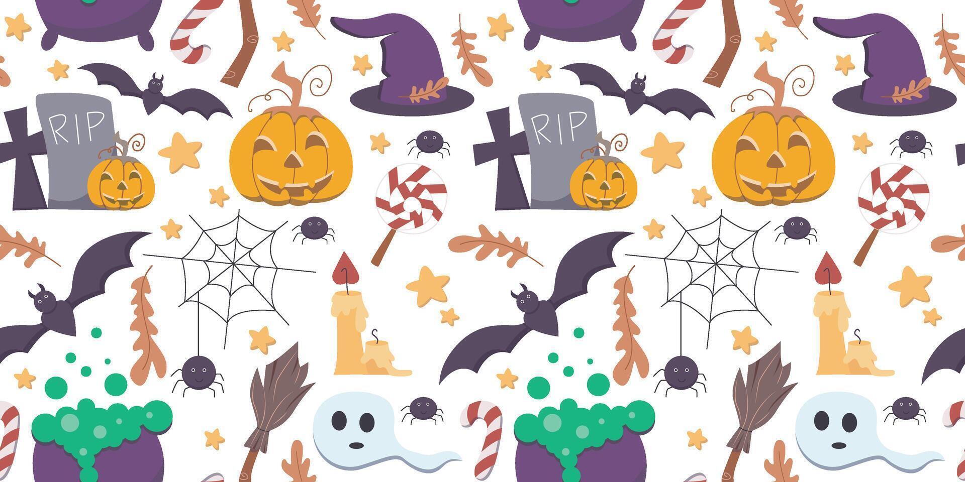 Halloween seamless pattern graphics 51079772 Vector Art at Vecteezy