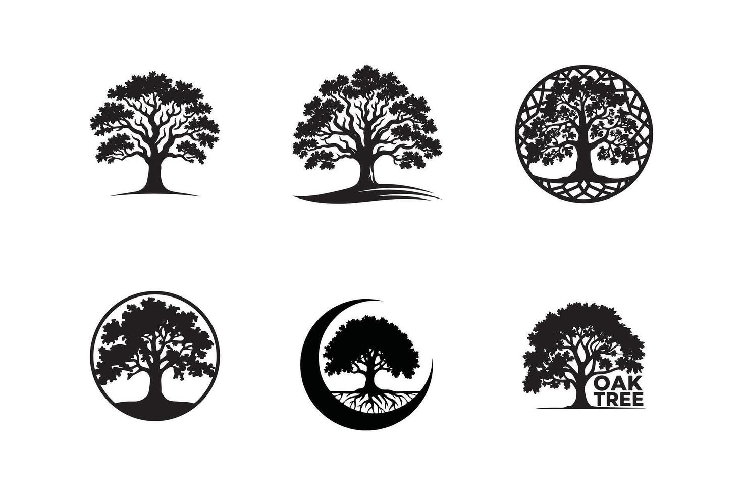 Set of oak tree logos, icons and designs 51081275 Vector Art at Vecteezy
