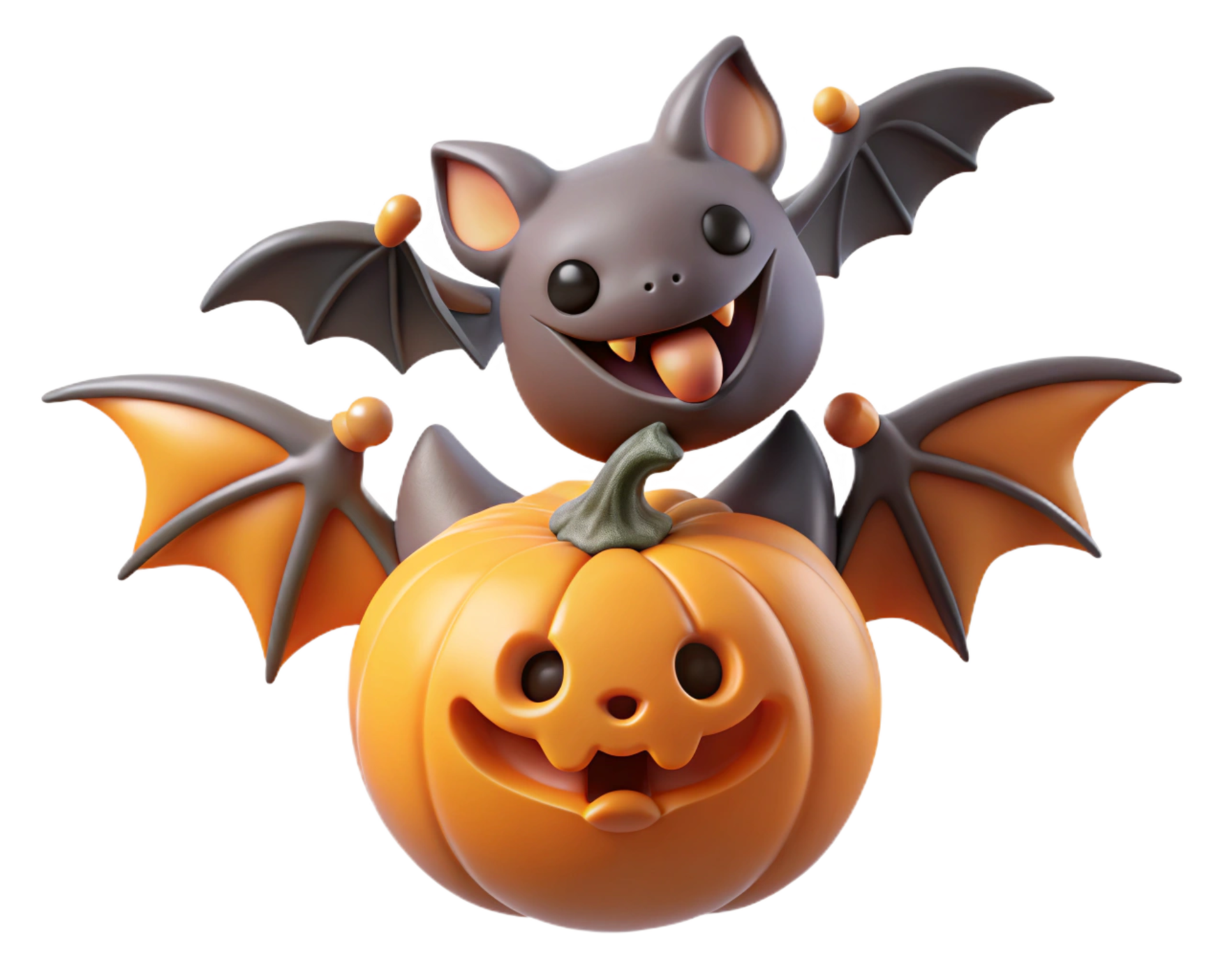 Halloween Jack-o'-Lantern with Flying Cute Bats 51090879 PNG
