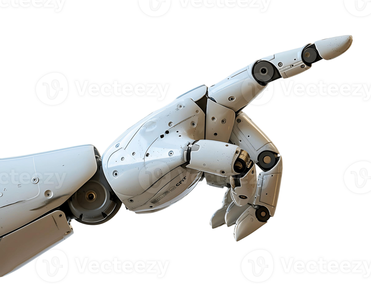 3D Rendering of White Robotic Hand with Finger Pointing 51096455 PNG