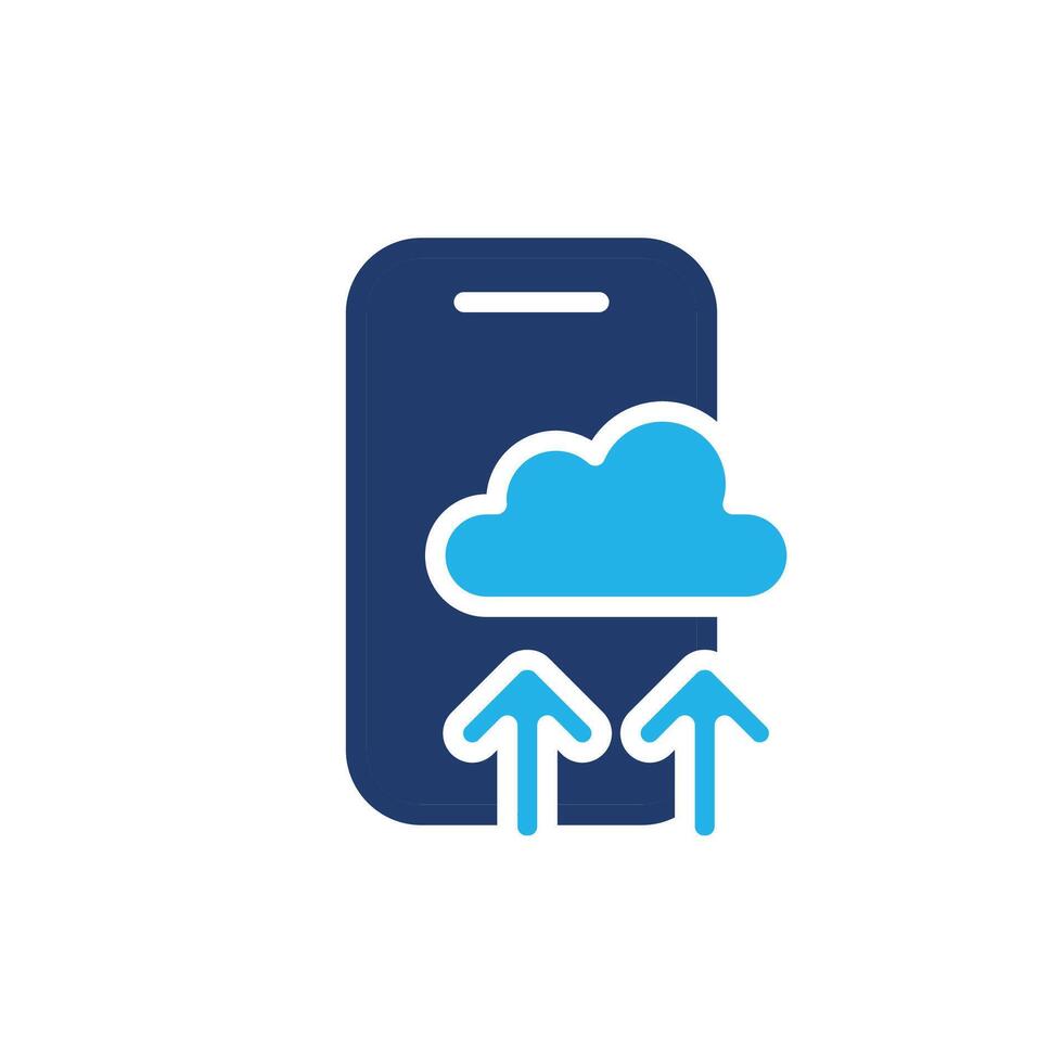 Mobile Cloud Storage App Colored Icon Design Good For Web Or Mobile App