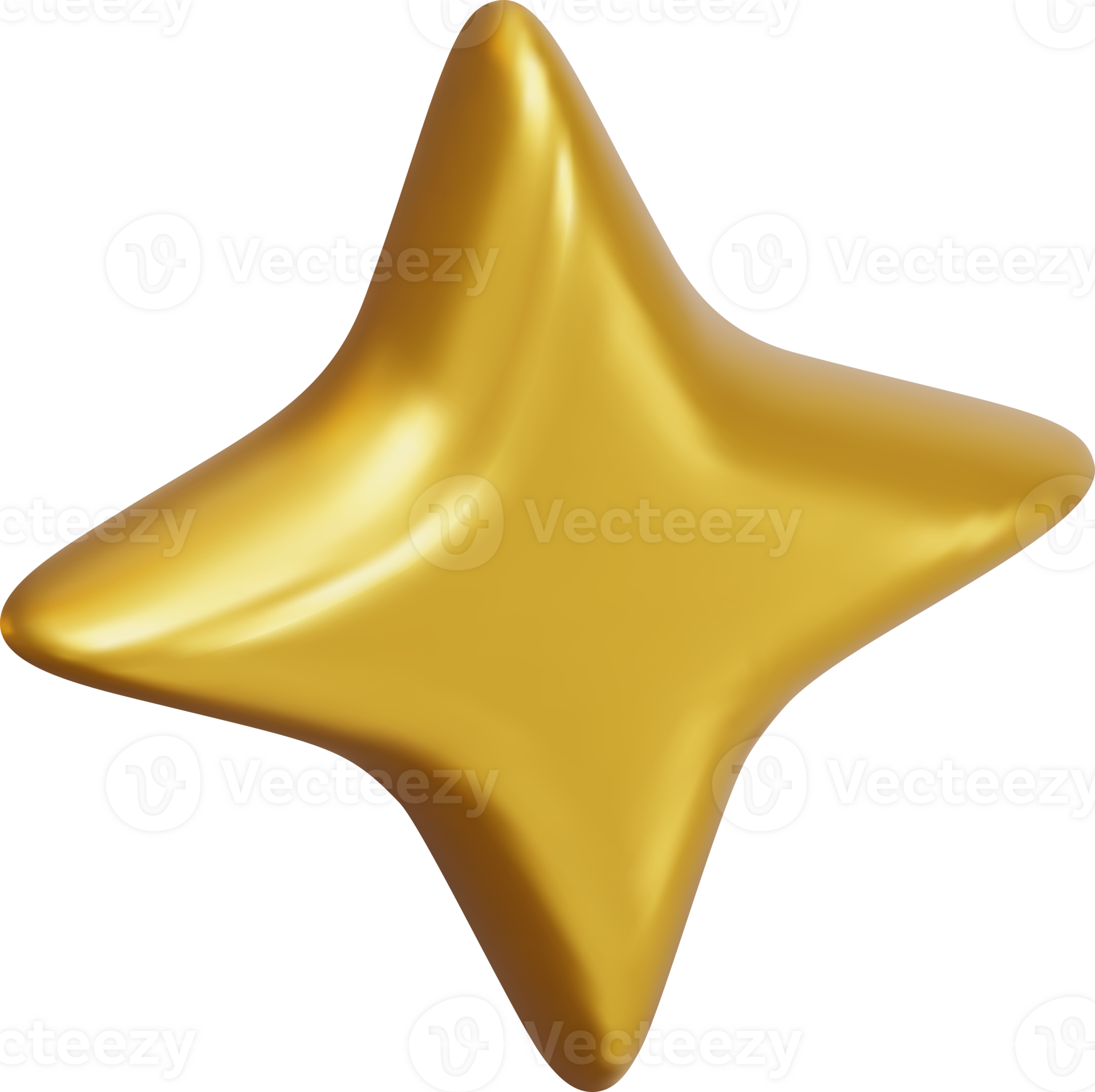 3D Glossy Yellow Star 51098252 PNG