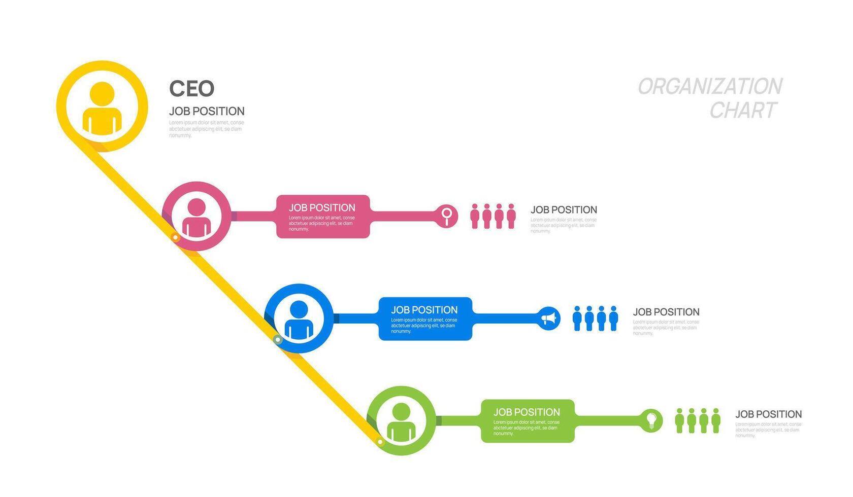Infographic template for organization chart hierarchy with business ...