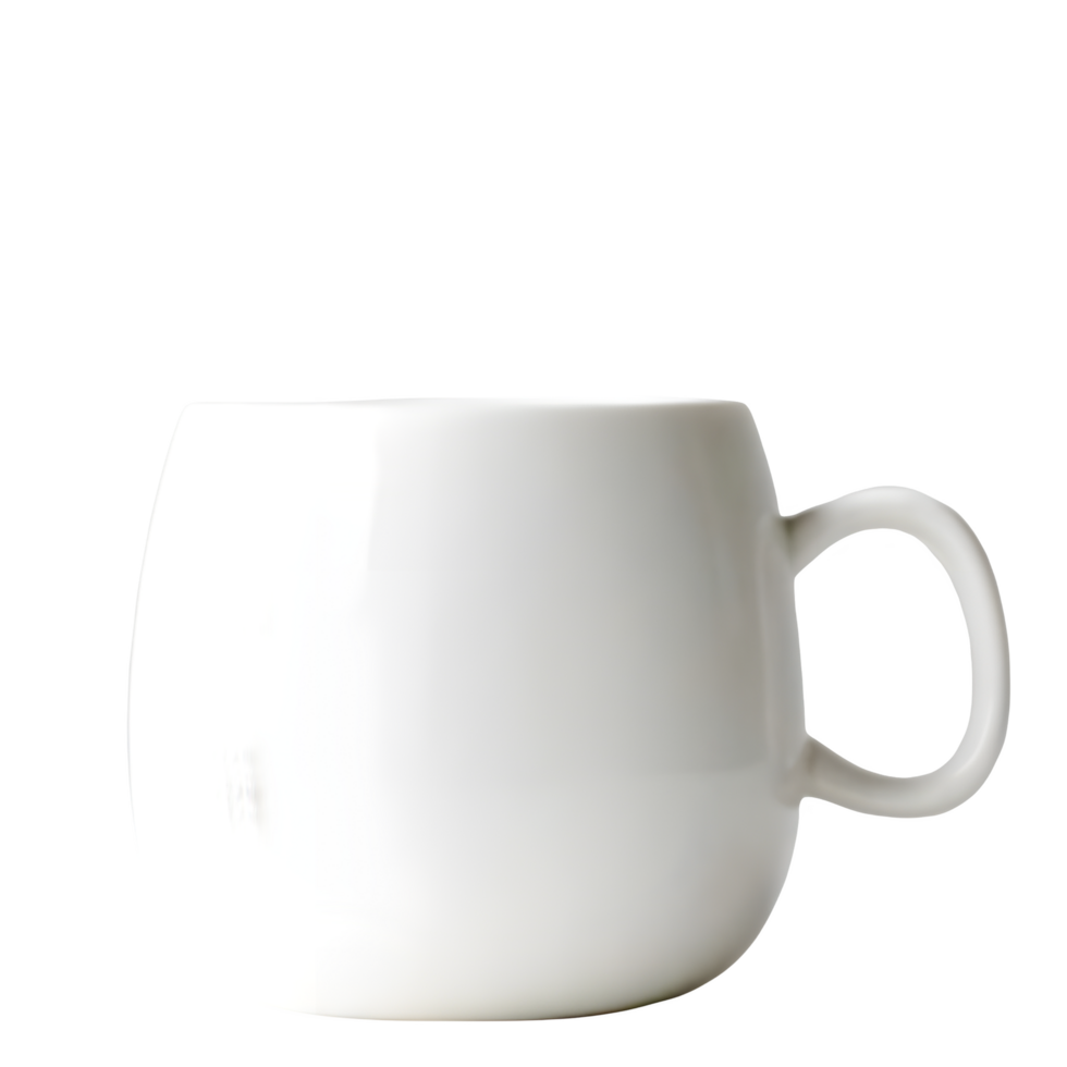 White Ceramic Mug With A Rounded Body And A Single Handle 51101519 Png