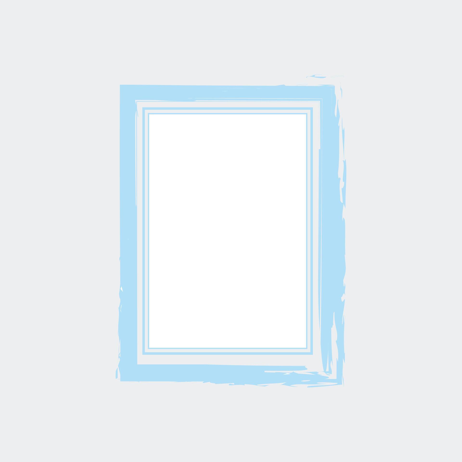 a simple, rectangular frame with a light blue color. The frame has a ...