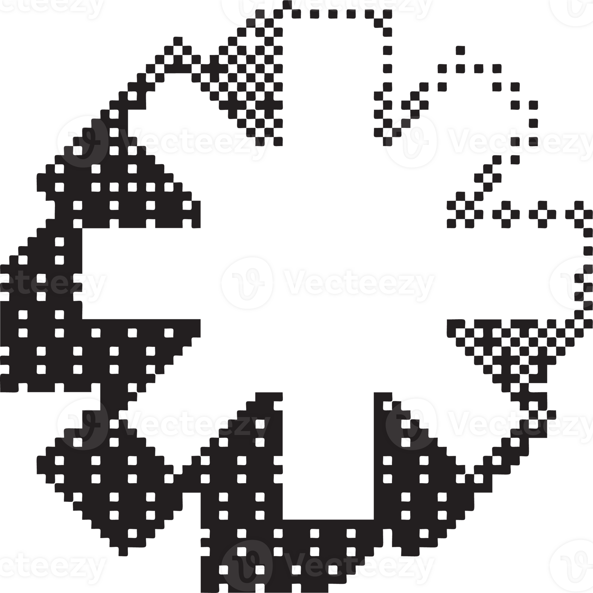 Bitmap pattern star shape. Snowflake halftone gradient element. Y2k graphic abstract icon ...