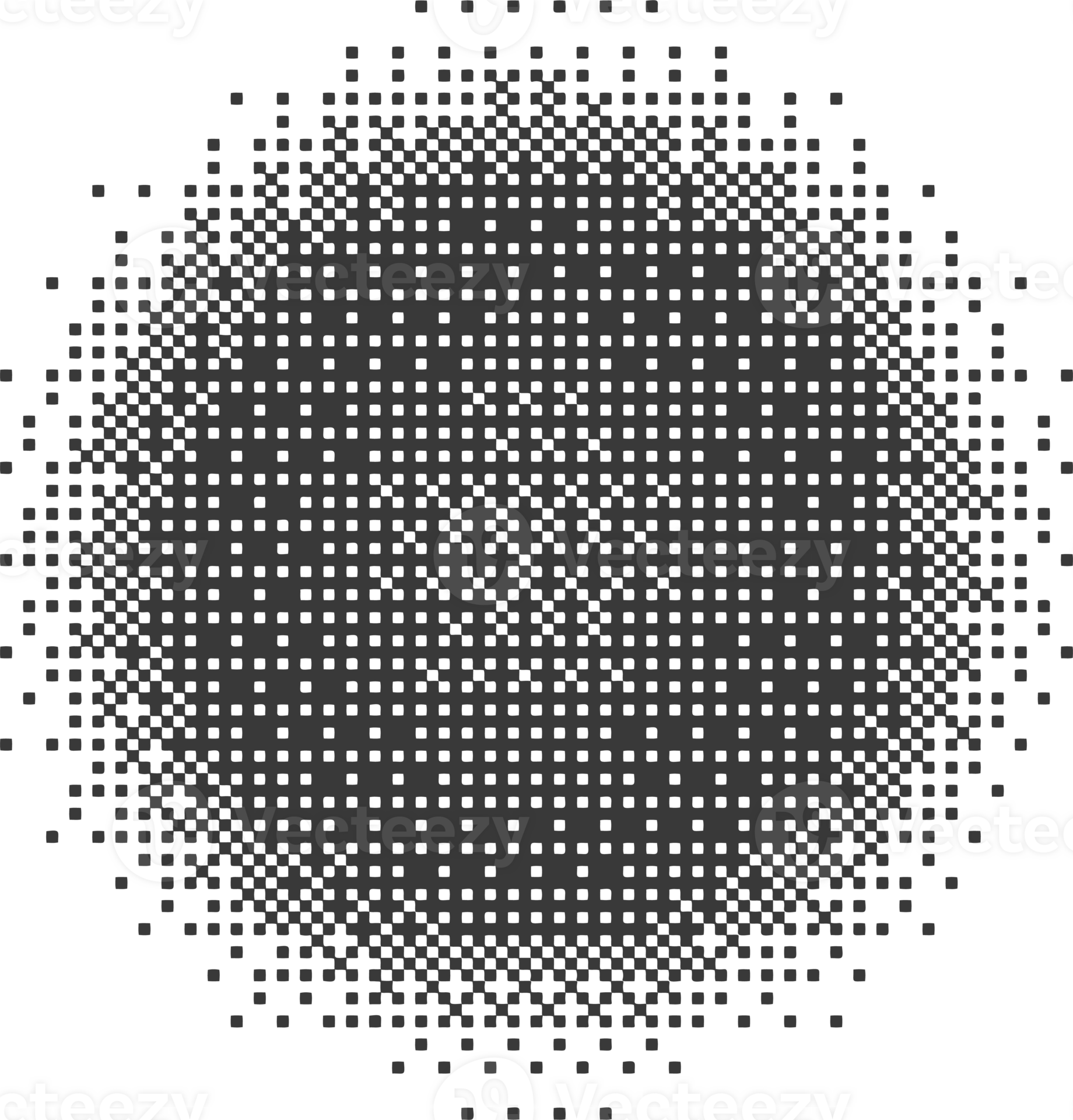 Bitmap Pixel Arcade Game Effect Circle With Bit Pattern Texture Round Y2k Halftone Element