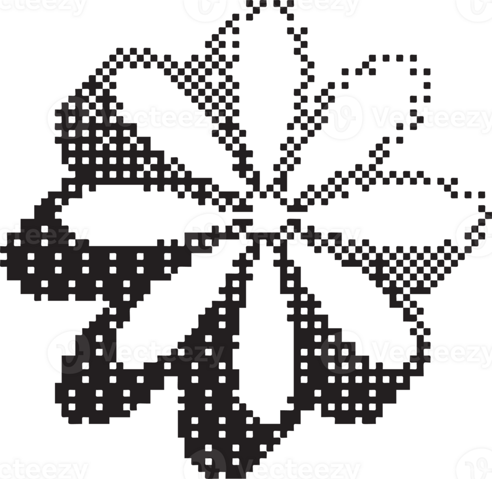 Bitmap Pattern Star Shape Flower Halftone Gradient Element Y2k Graphic Abstract Icon Dither