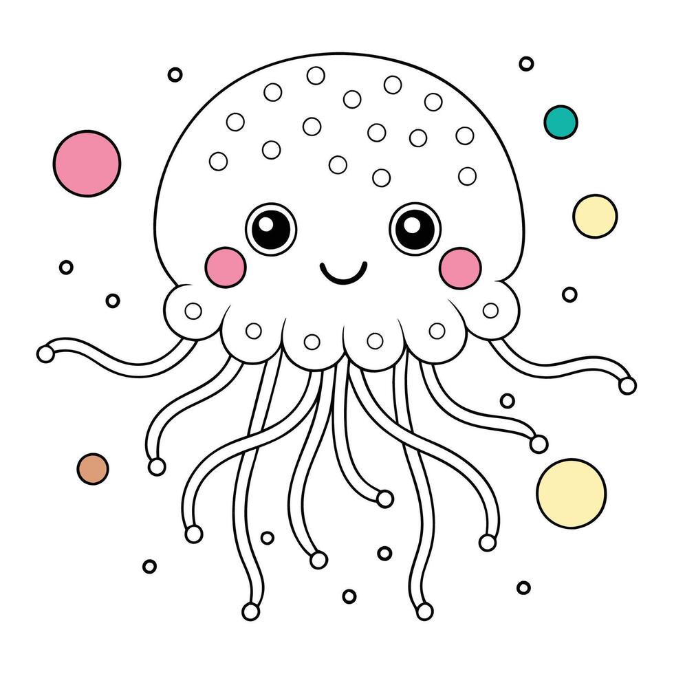 Printable Dot to Dot Jellyfish Coloring Page for Creative Kids 51125111 ...