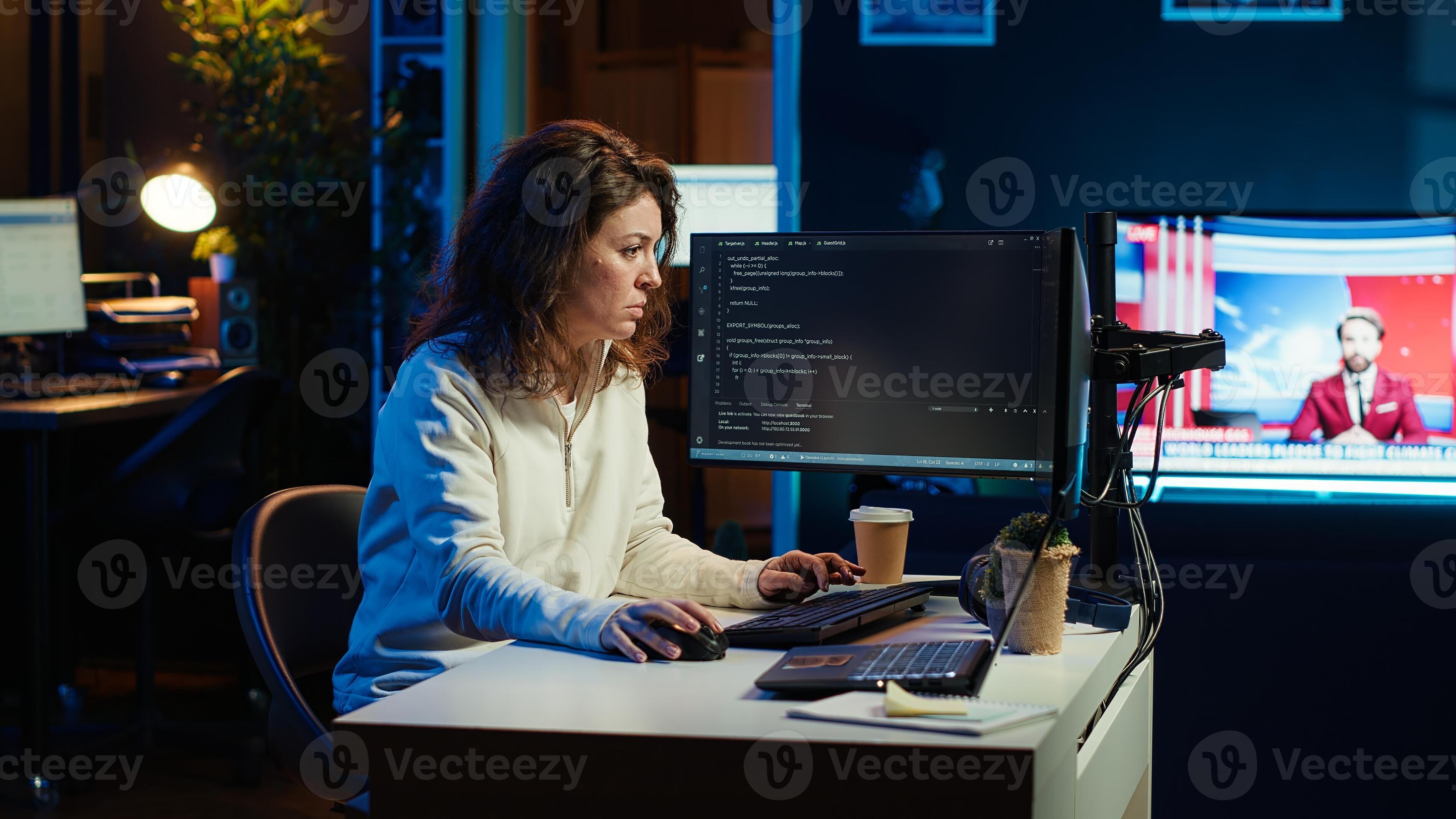 Programmer Closing Backpack Leaving Home Office After Filtering