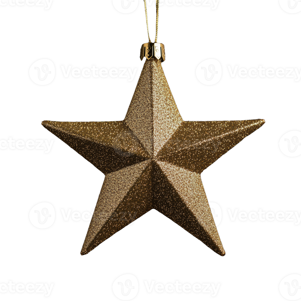 Sparkling golden star ornament with glitter on a transparent background 51137593 PNG