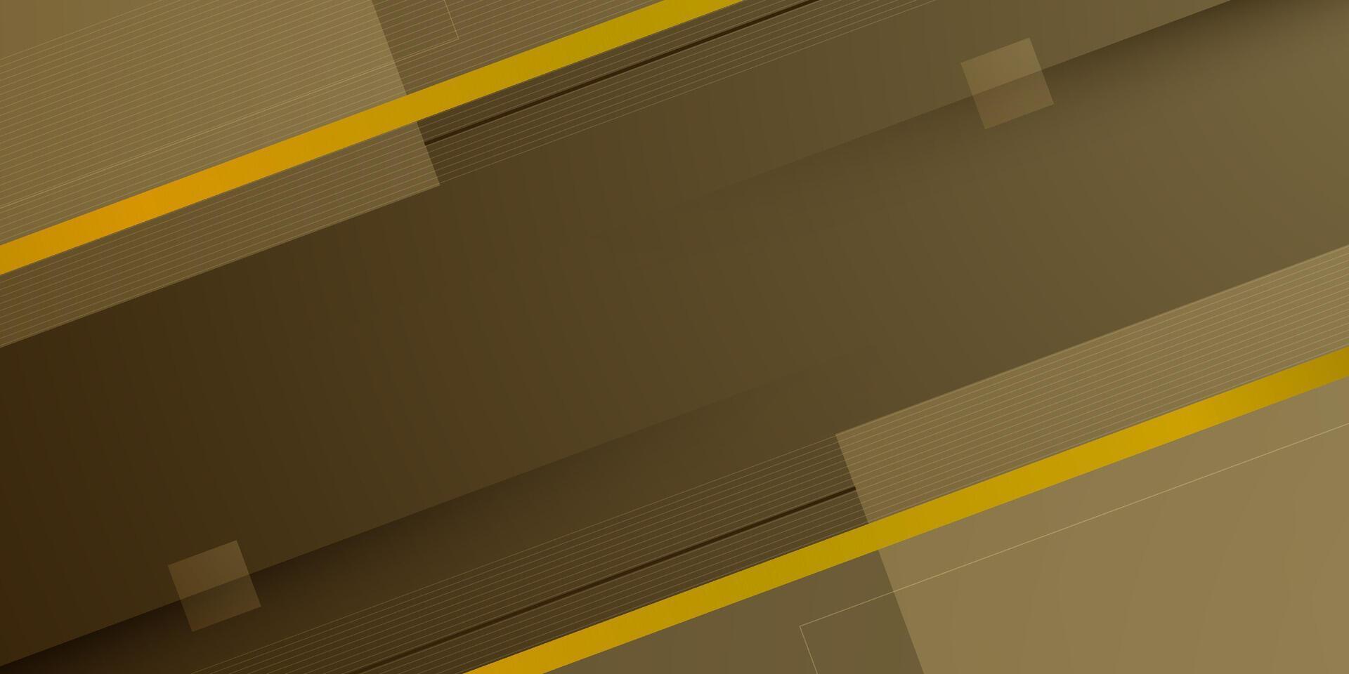 Abstract brown 3D background template with gold line, shadow and lights. Overlap background with ...