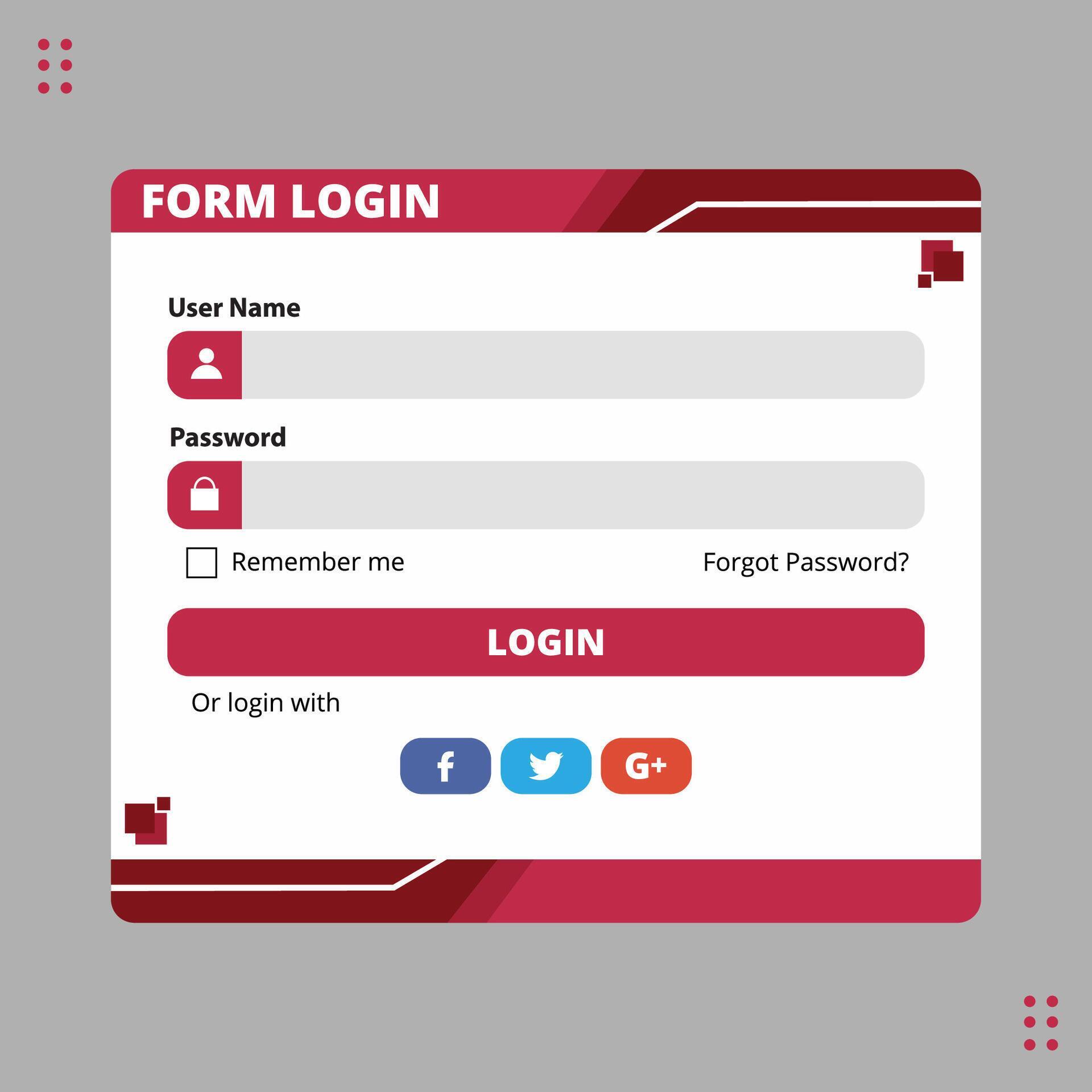 login form template with red color and modern 51147148 Vector Art at ... login form template with red color and modern 51147148 Vector Art at ...