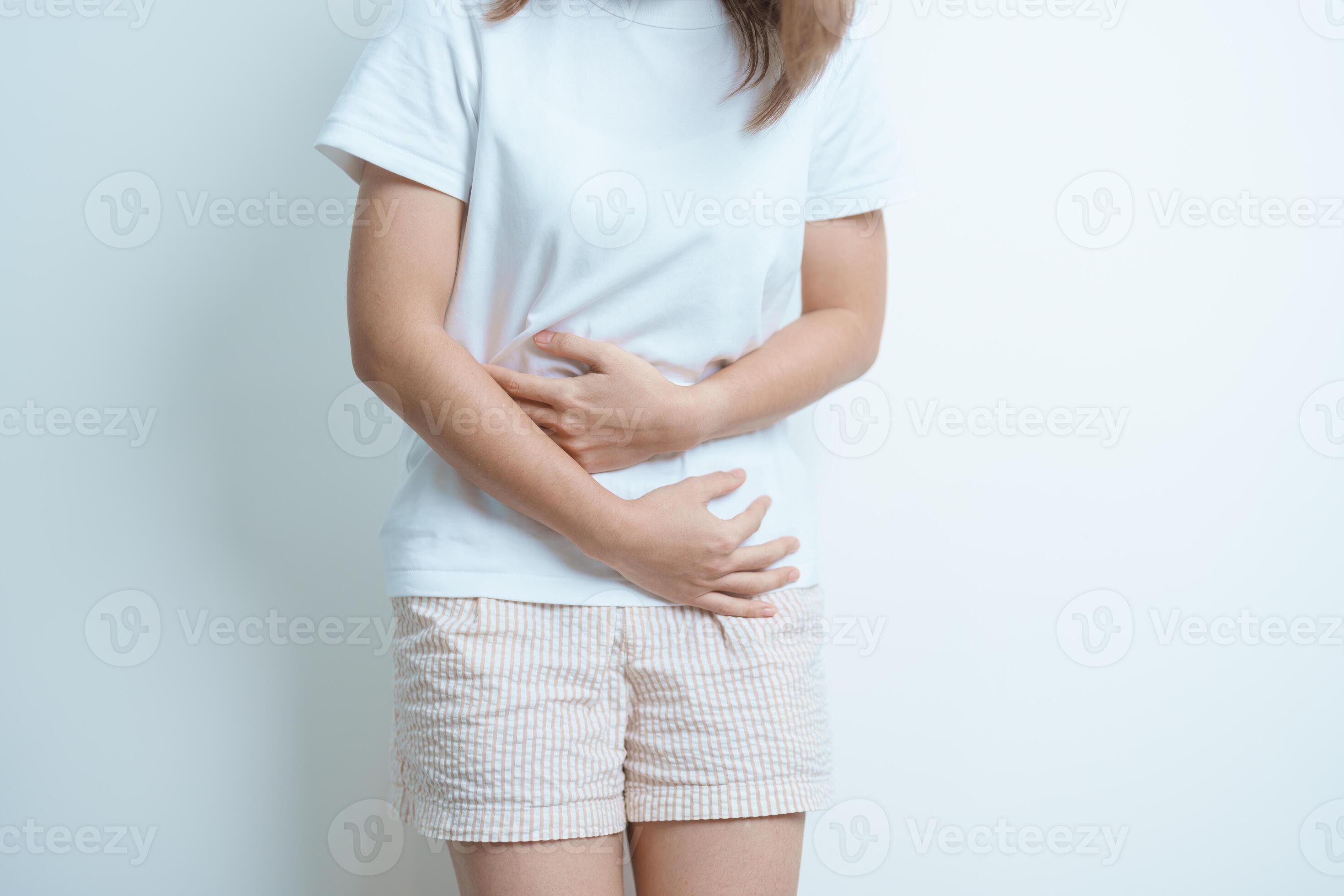 Woman having Stomach pain. Ovarian and Cervical cancer, Cervix disorder, Endometriosis ...