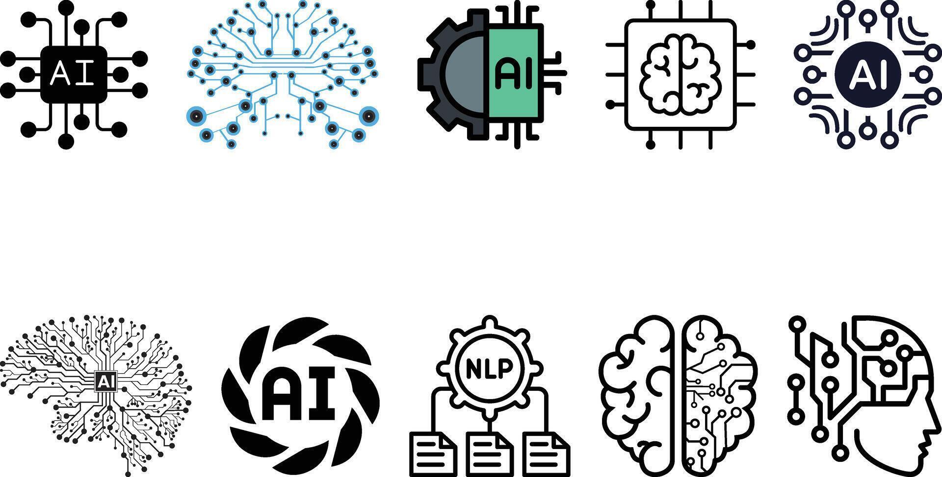 Artificial Intelligence icon set collection. 51156998 Vector Art at ... Artificial Intelligence icon set collection. 51156998 Vector Art at ...