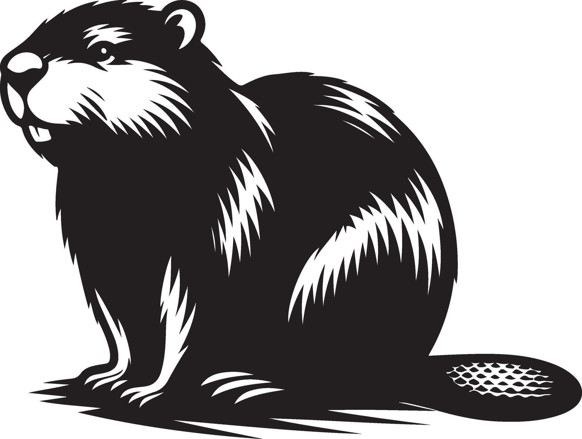 A black and white illustration of a beaver 51168673 Vector Art at Vecteezy