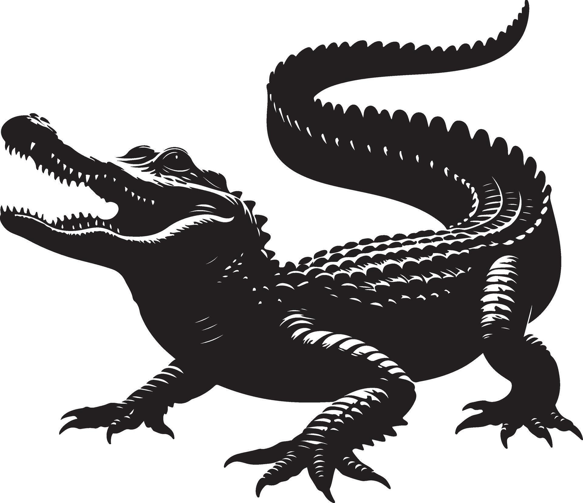 Alligator silhouette illustration 51168703 Vector Art at Vecteezy