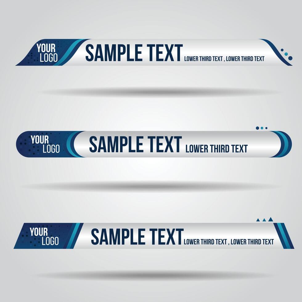 Lower third blue design template modern contemporary. Set of banners ... Lower third blue design template modern contemporary. Set of banners ...
