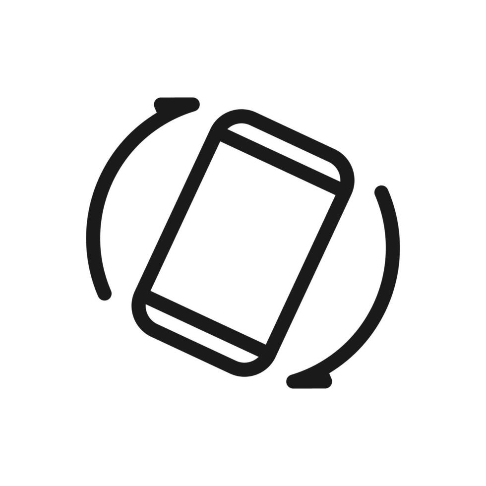 Rotate Mobile phone icon in flat style. Device rotation symbol. Turn your device. illustration ...