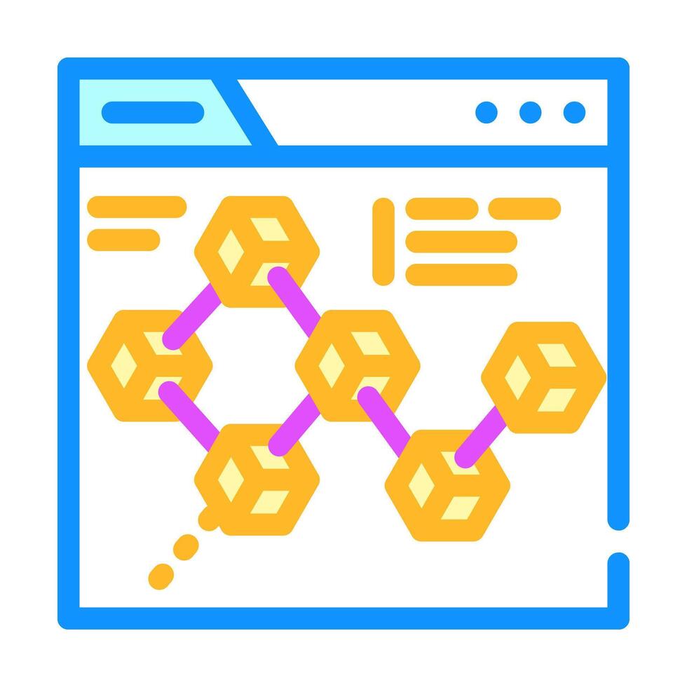 blockchain ledger cryptocurrency mining color icon illustration ...