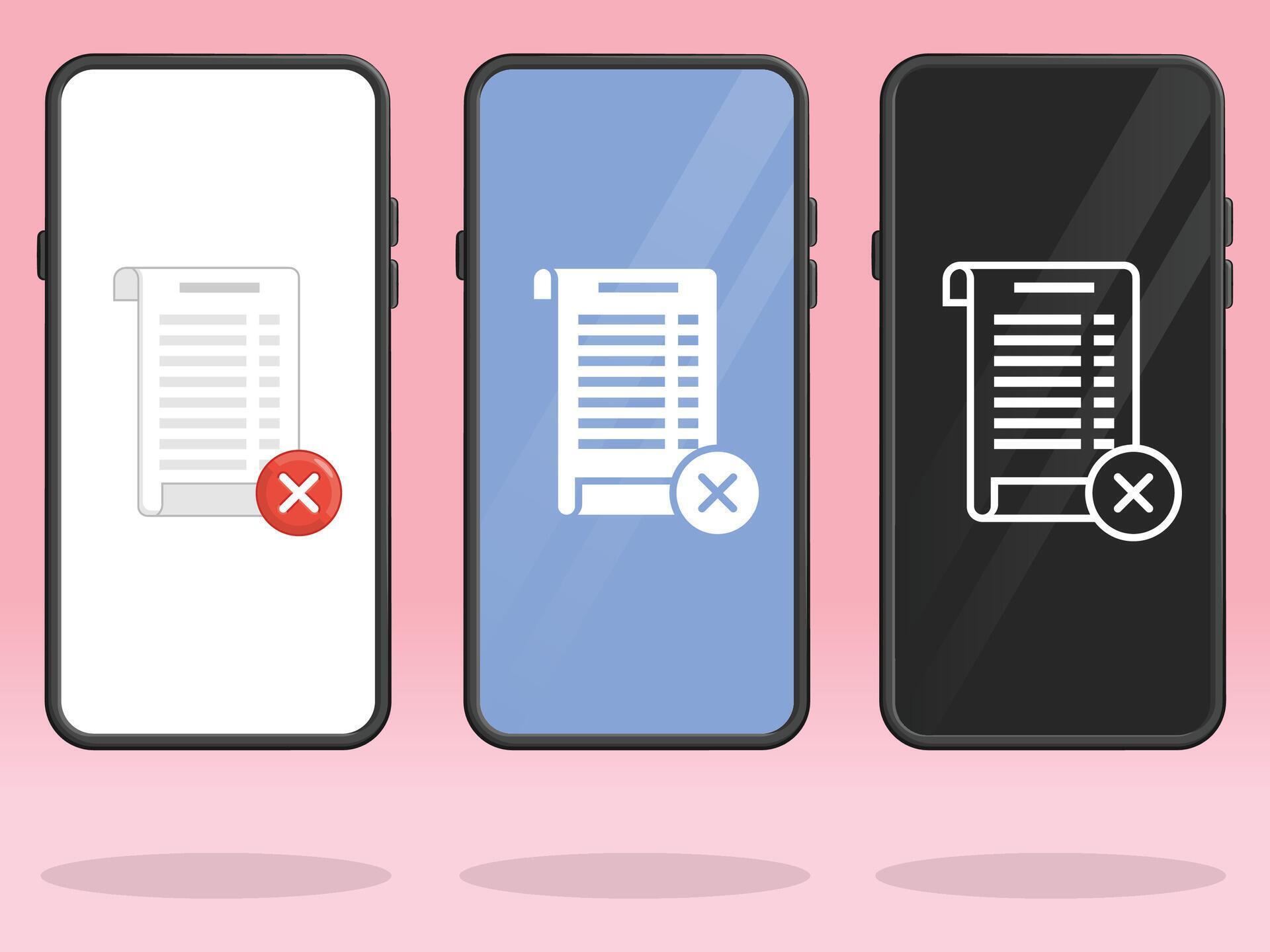 Smartphone Invoice Cross Receipt Submission Failed 51182508 Vector Art ... Smartphone Invoice Cross Receipt Submission Failed 51182508 Vector Art ...