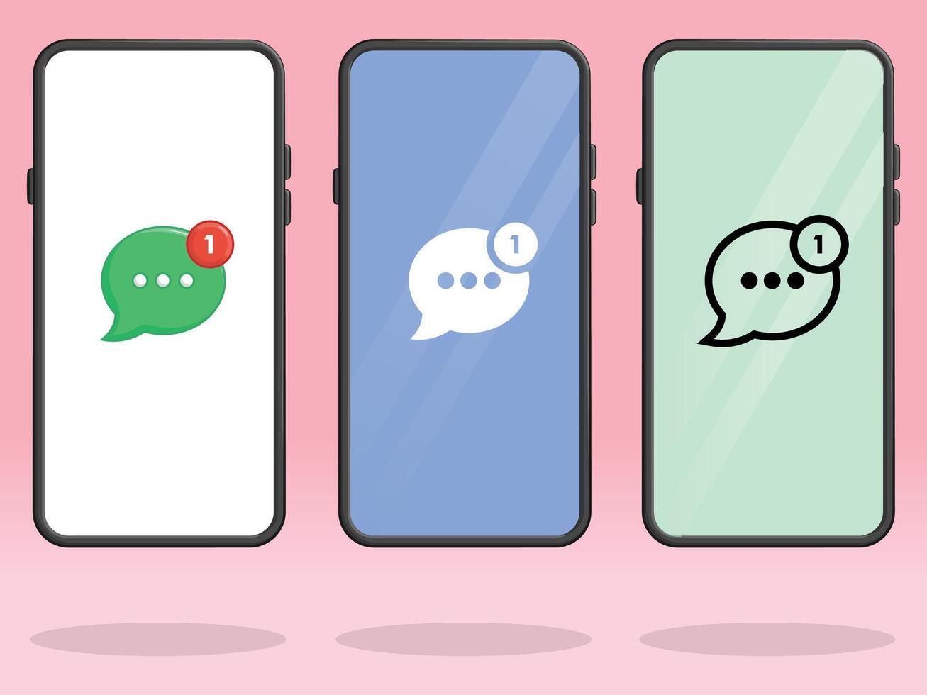 Smartphone Chat Message Bubbles Number Notification 51182799 Vector Art ...