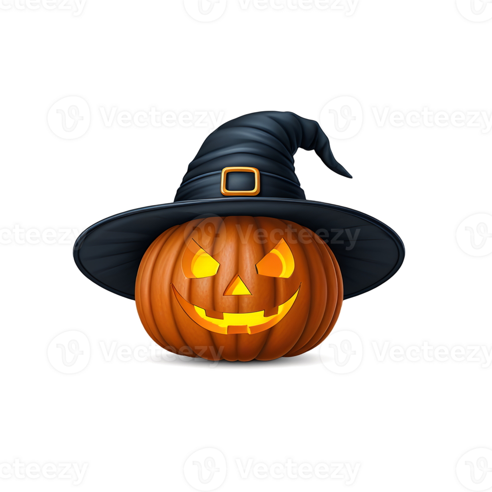 Jack o Lantern Witch Hat Halloween Decoration Spooky Pumpkin Carving ...