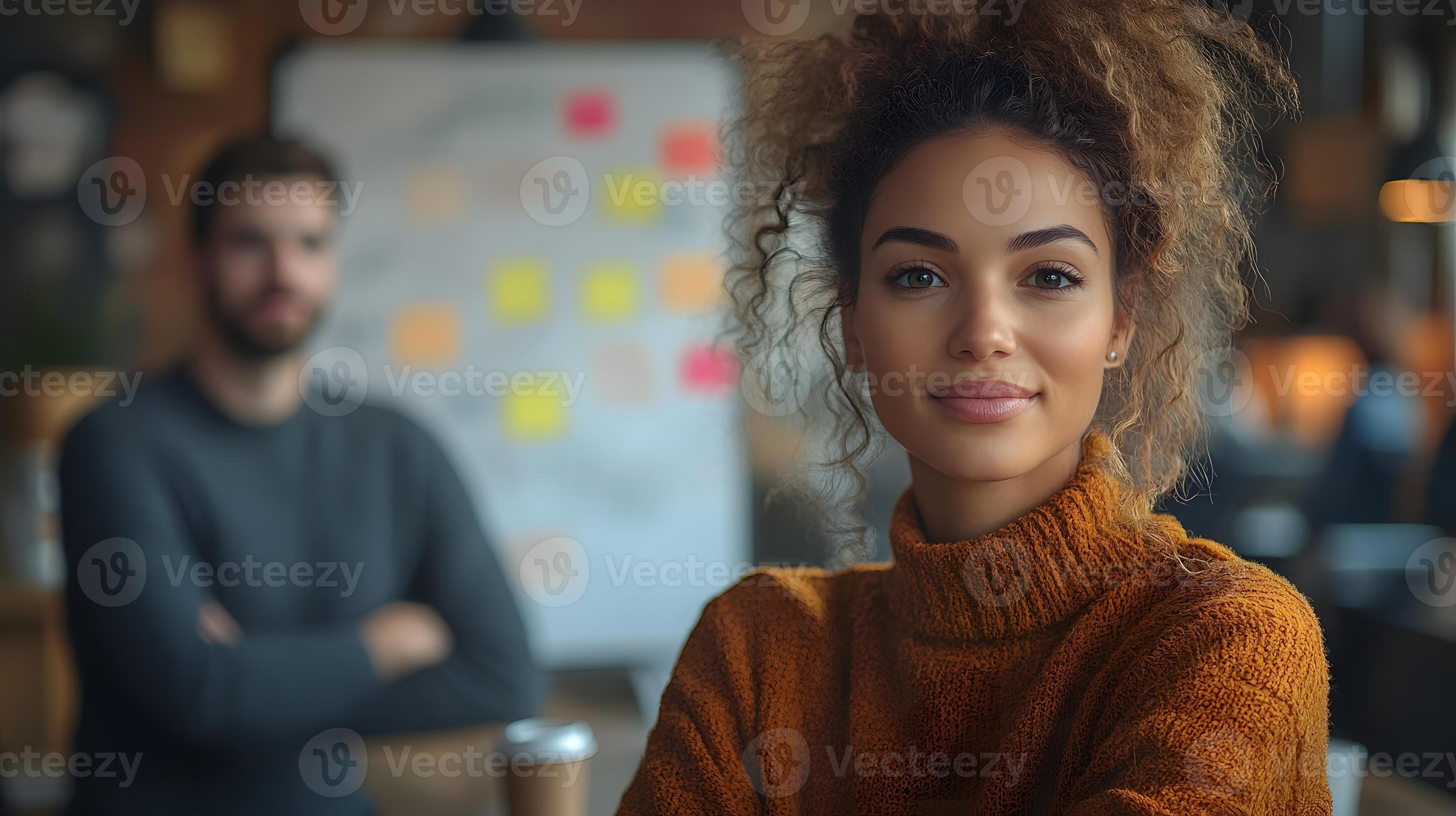 Colleagues In A Contemporary Workspace Engaging In A Creative Brainstorming Session With