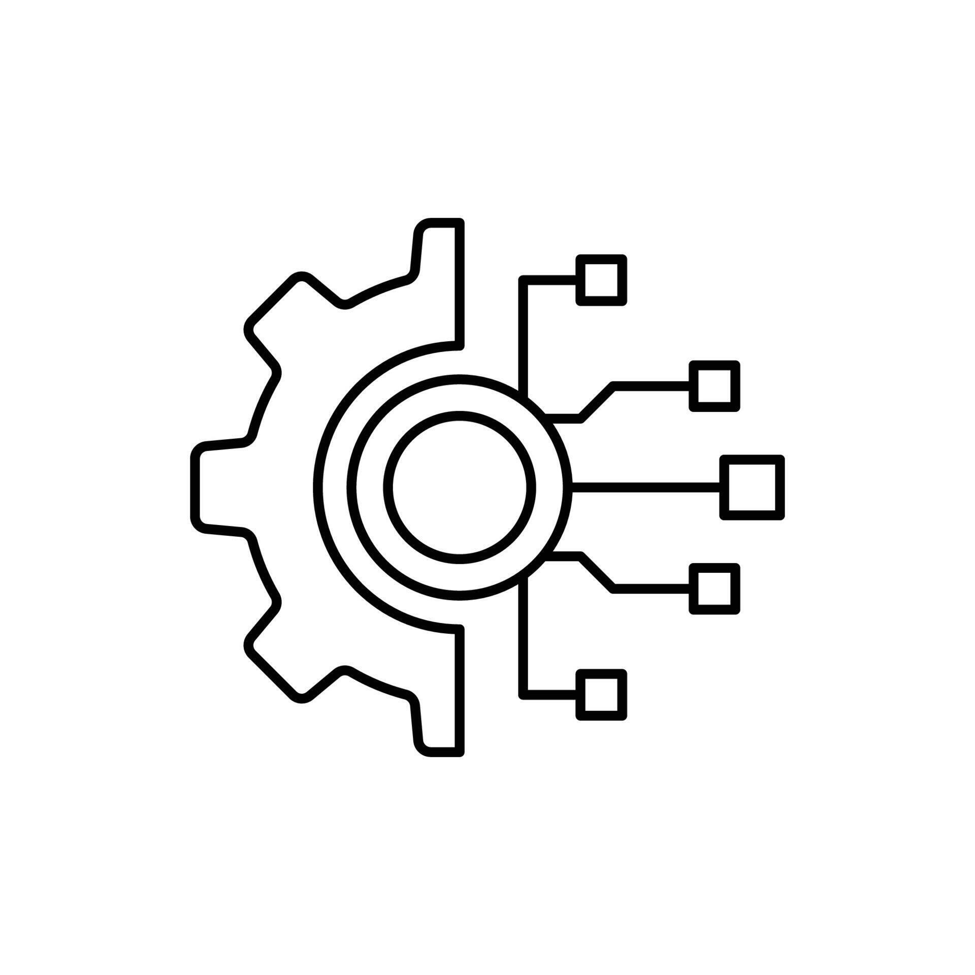 Digital Transformation line icon. linear style sign for mobile concept ...