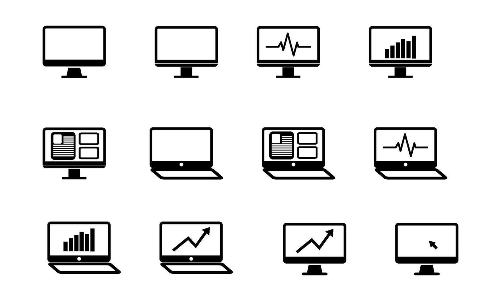 Computer icon set. computer monitor and laptop icon set . 51210944 ...