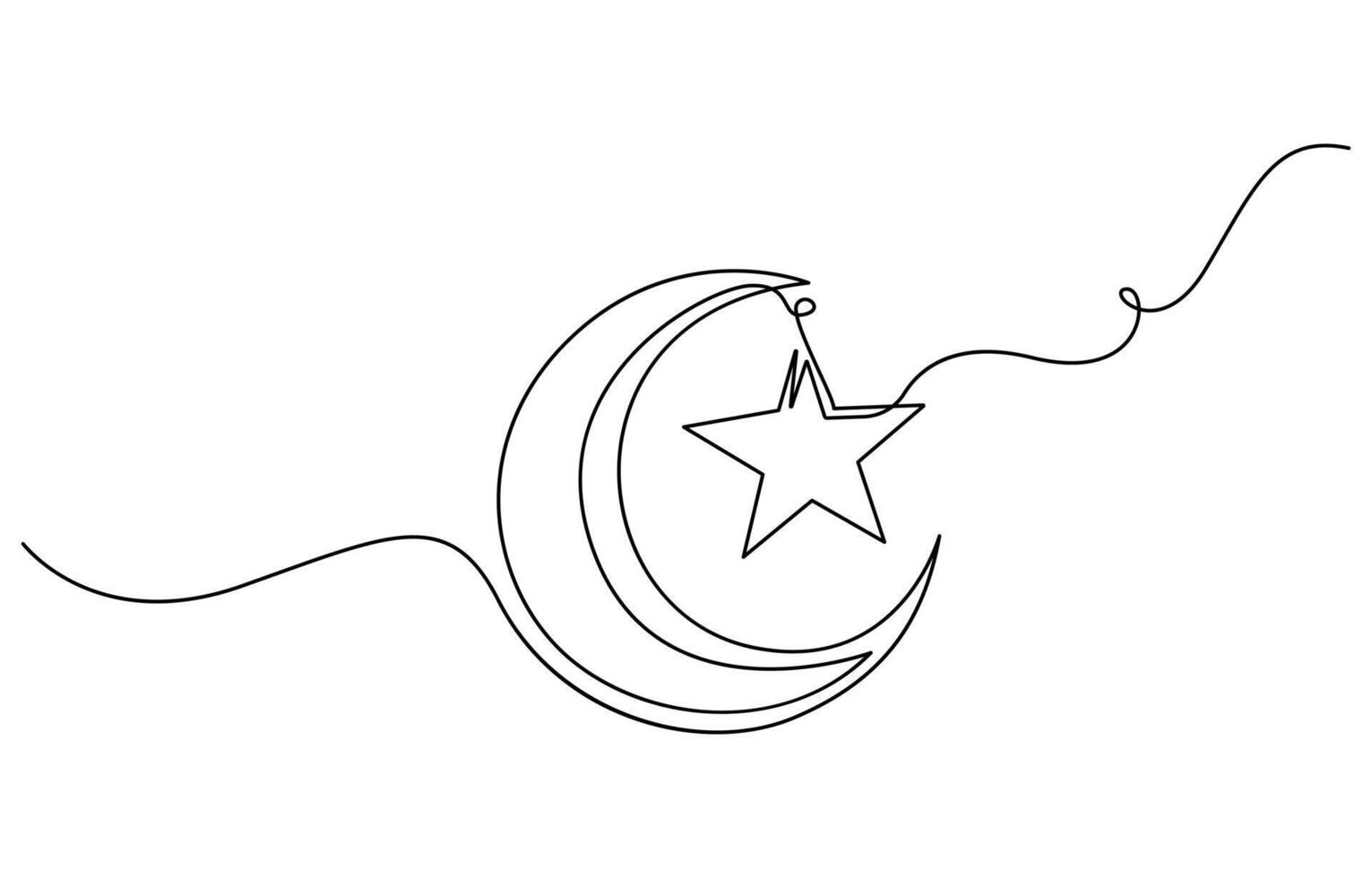 Continuous one line drawing of moon icon 51211397 Vector Art at Vecteezy