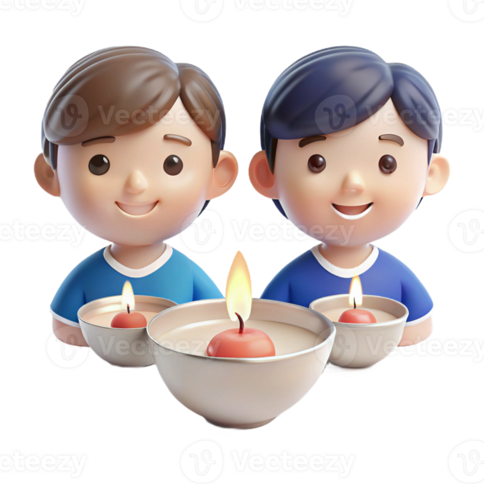 Two Cartoon Boys Holding Candles 51219052 PNG Two Cartoon Boys Holding Candles 51219052 PNG