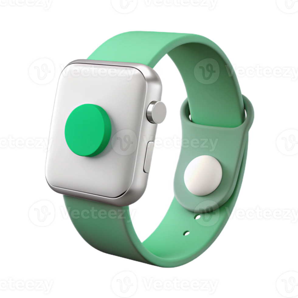 Smartwatch with Green Band and Circular Button 51221729 PNG Smartwatch with Green Band and Circular Button 51221729 PNG