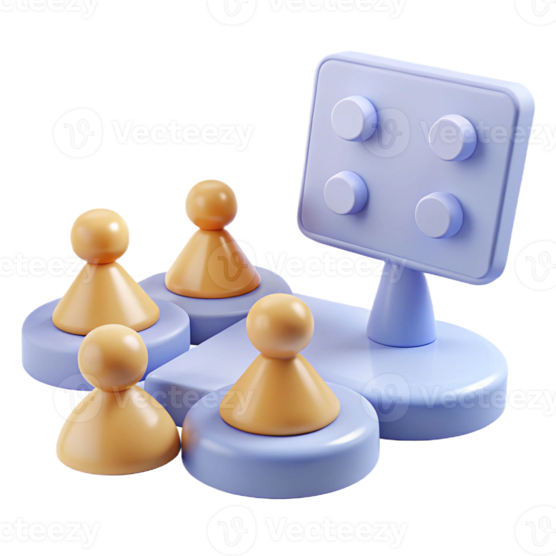 3D Illustration of People Around a Screen Displaying Four Dots 51223144 PNG 3D Illustration of People Around a Screen Displaying Four Dots 51223144 PNG