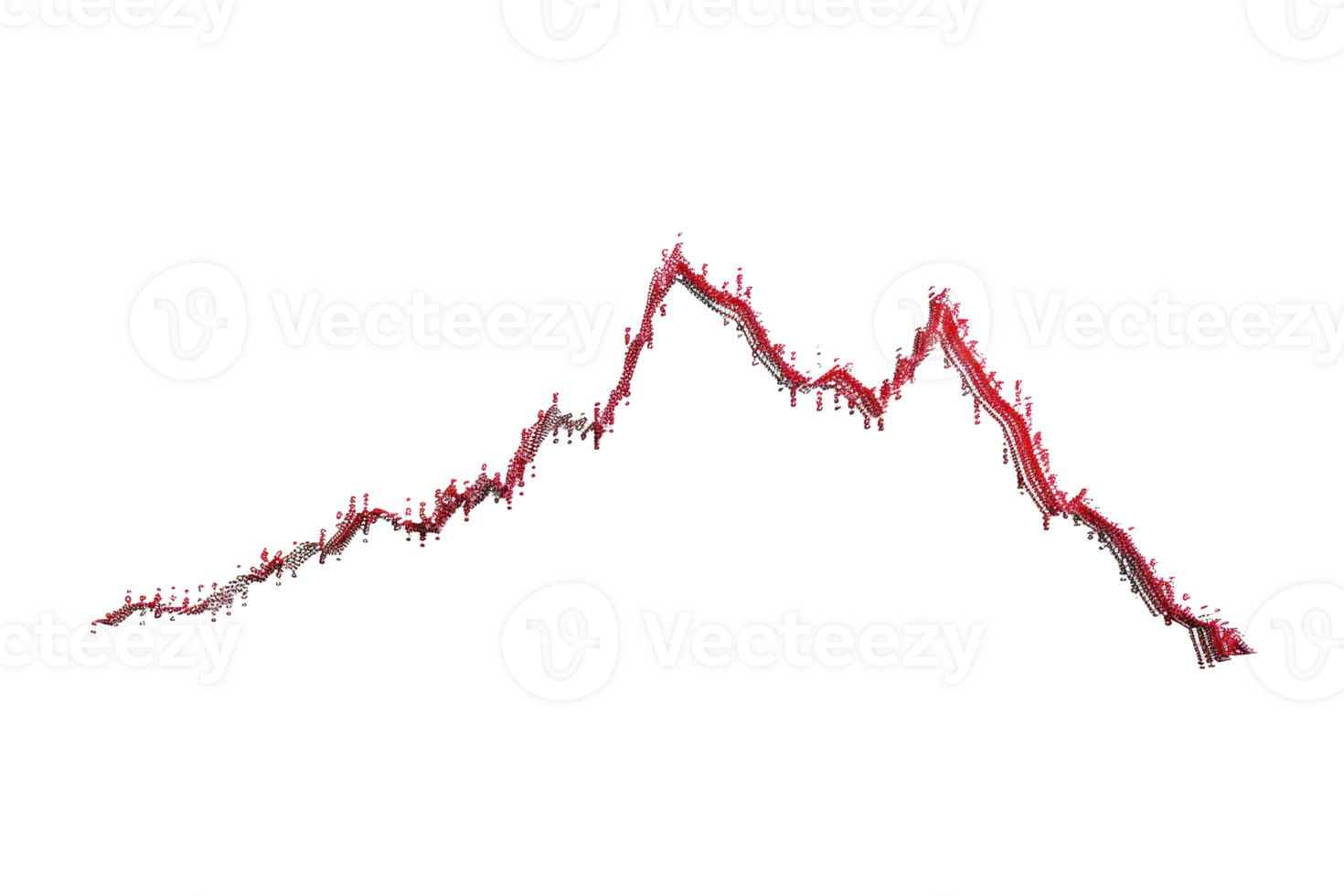 A red line graph showing a dramatic decline, depicting financial loss or stock market crash ...