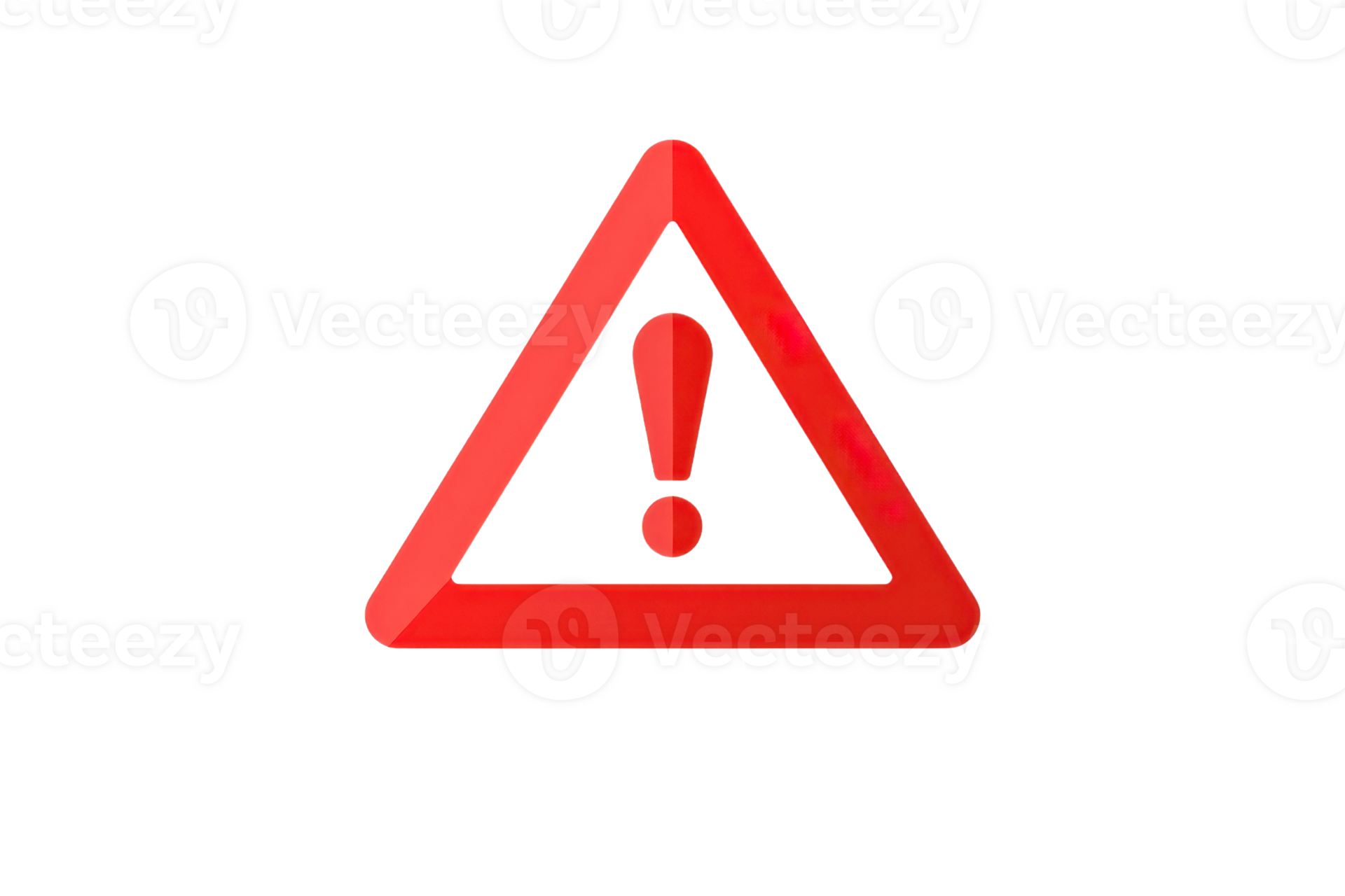 Red triangular warning sign with an exclamation mark inside, symbolizing caution and alertness ...