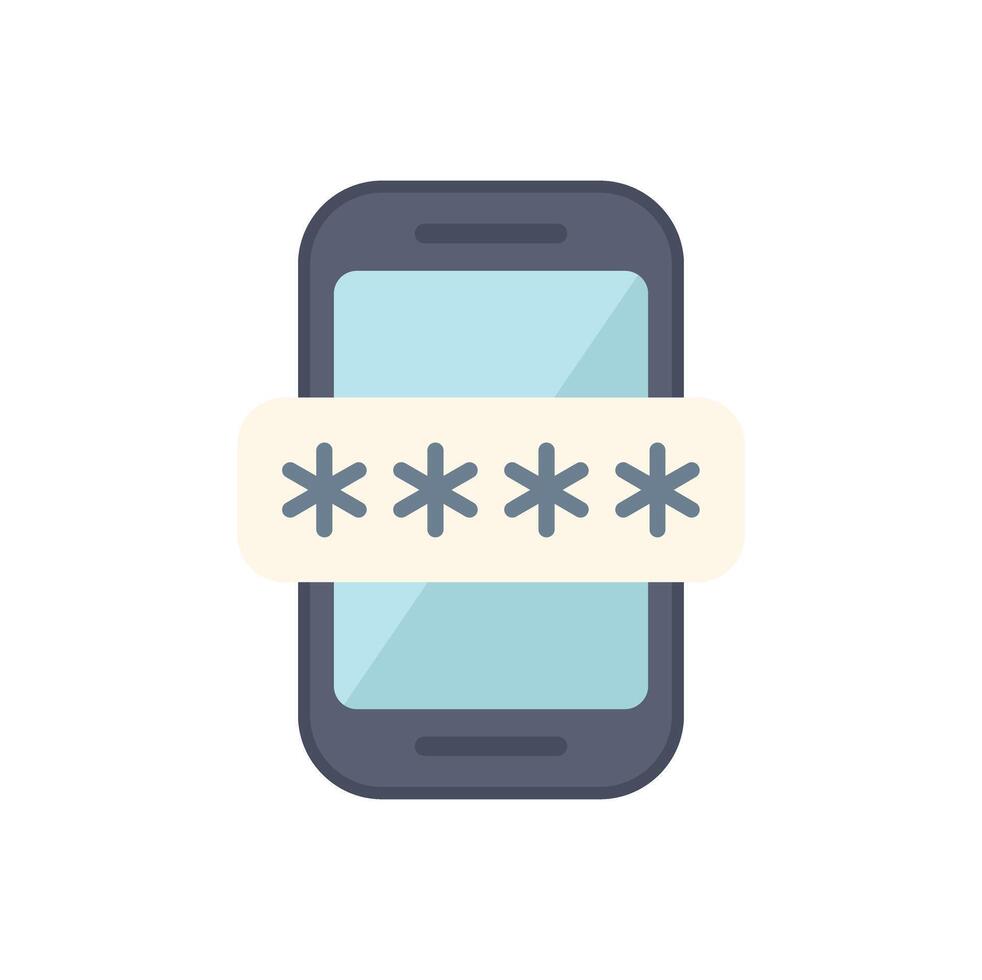 Smartphone showing password protected screen with asterisks for cyber security 51244631 Vector ...