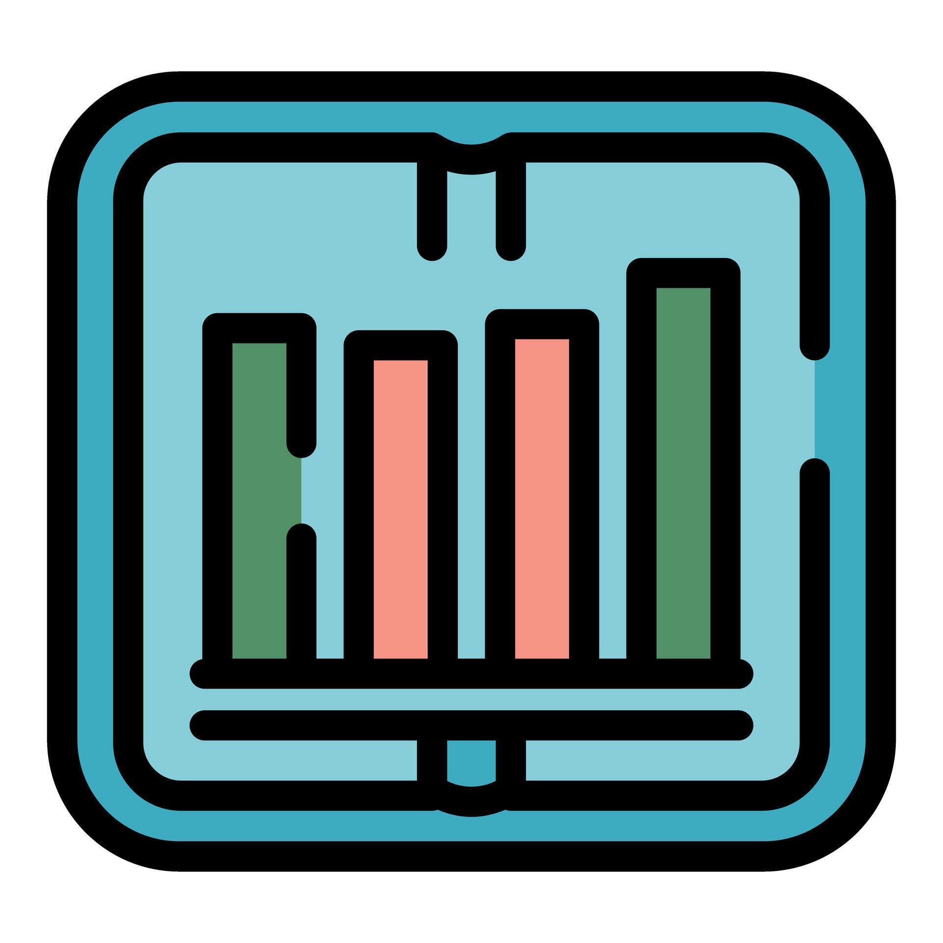 Tablet showing a statistical bar chart icon 51246264 Vector Art at Vecteezy