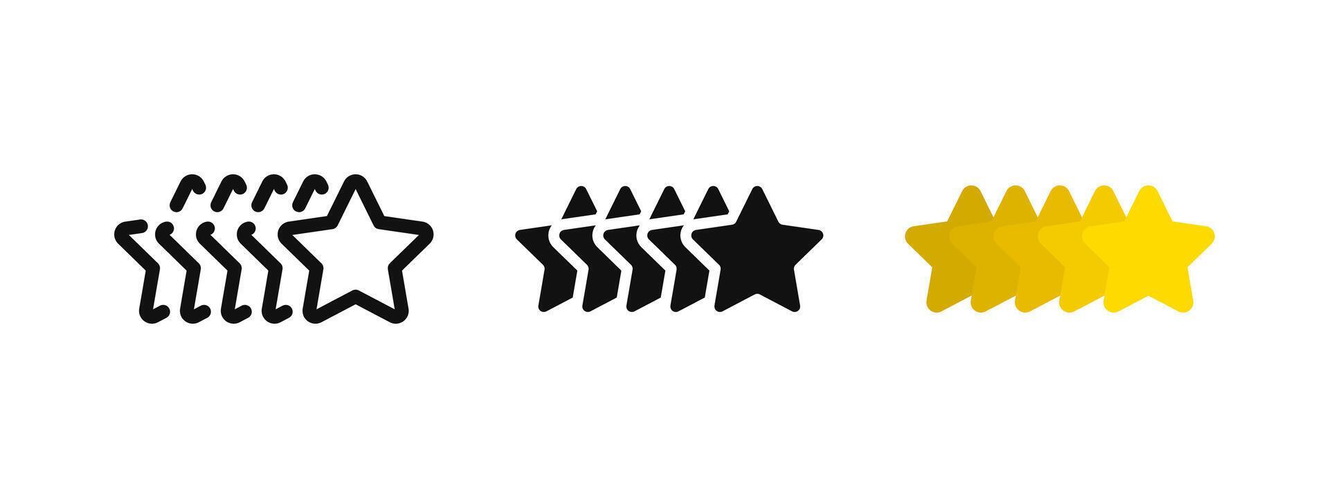 5 stars rating icon. Five stars ranking illustration. Best quality review symbol. Feedback sign ...