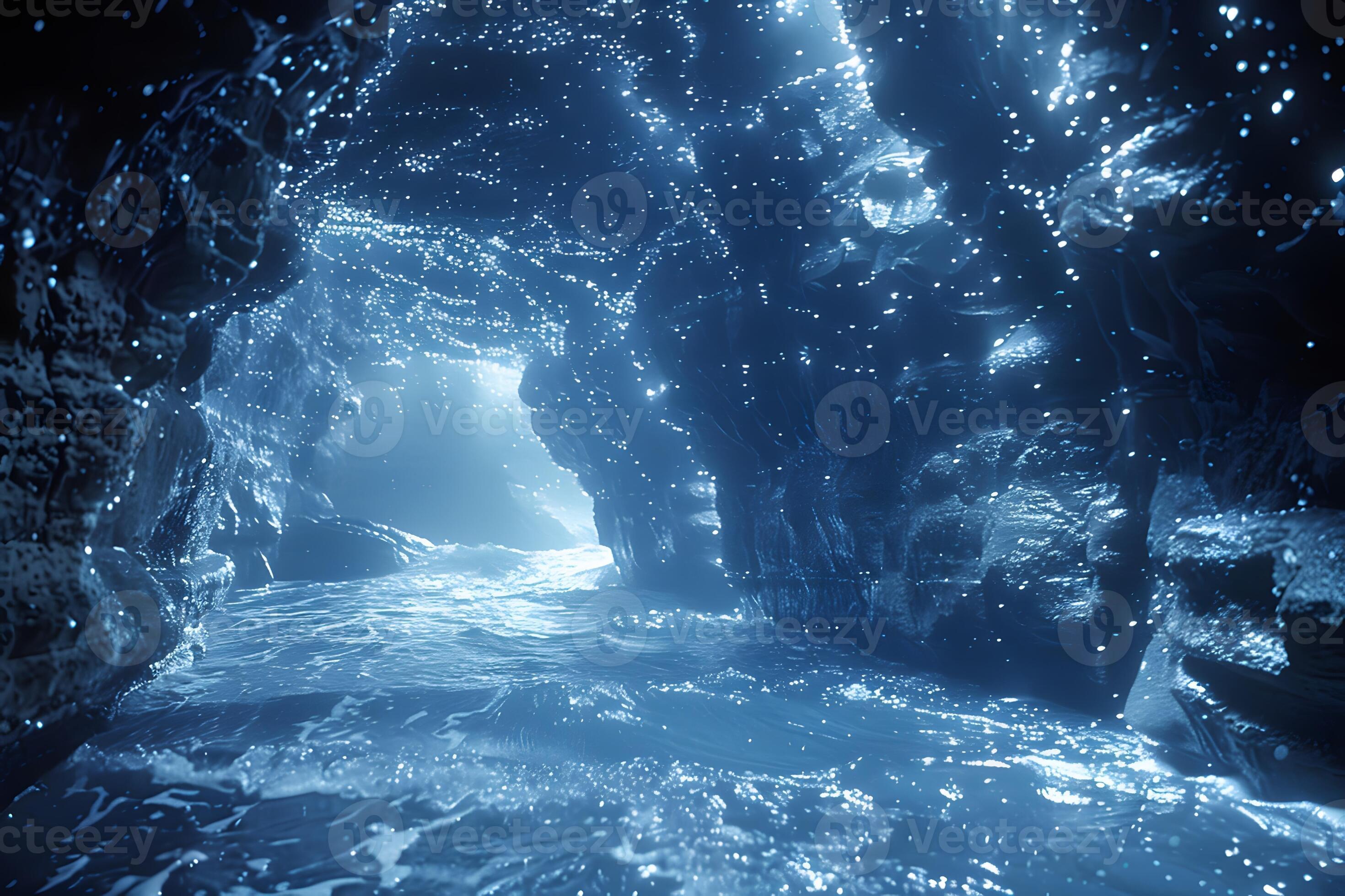 Mystical Glow in a Water Cave with Shimmering Light Reflections 51264003 Stock Photo at Vecteezy
