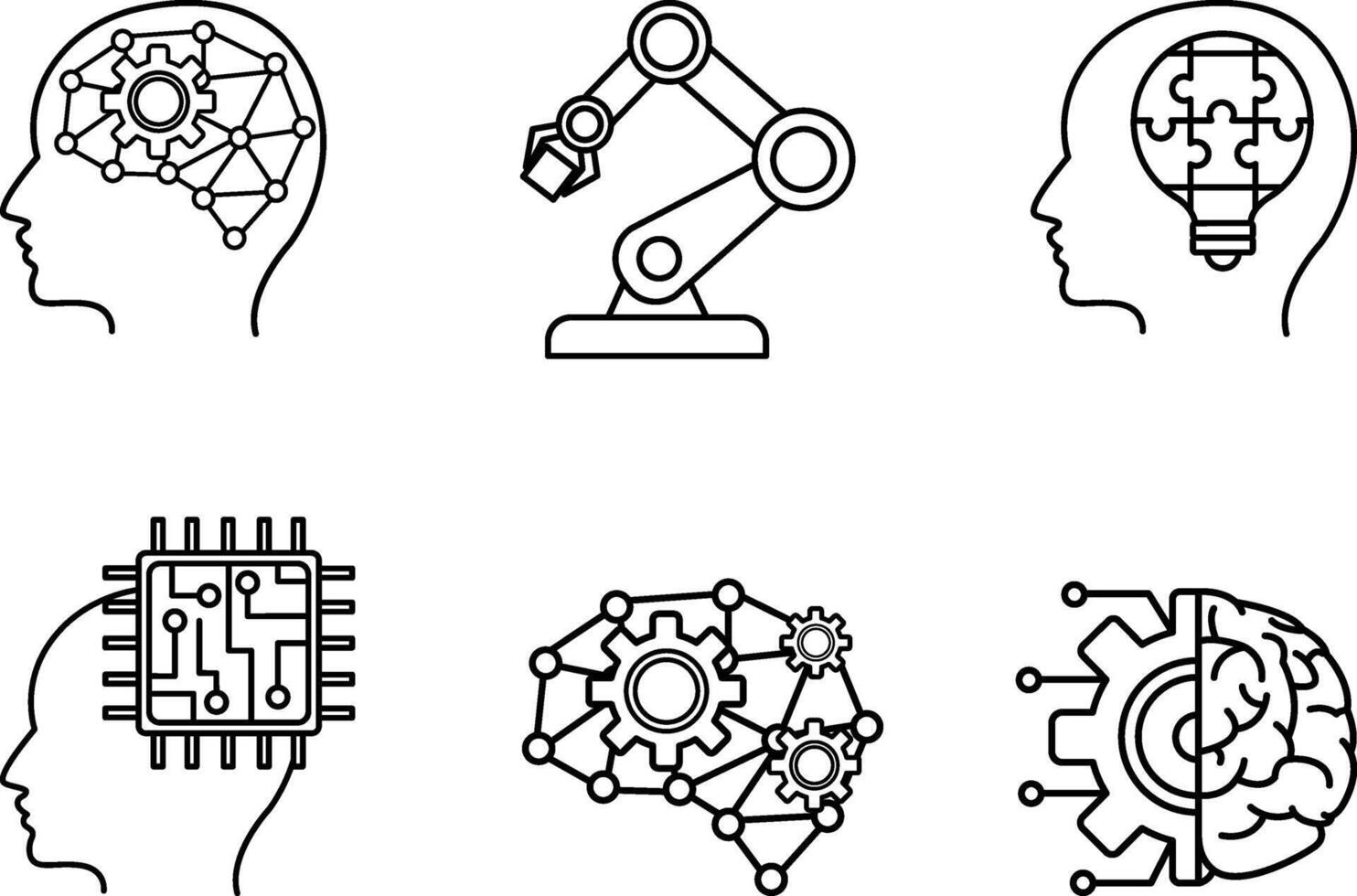 Artificial Intelligence Icons Set. Icons Artificial Intelligence ...