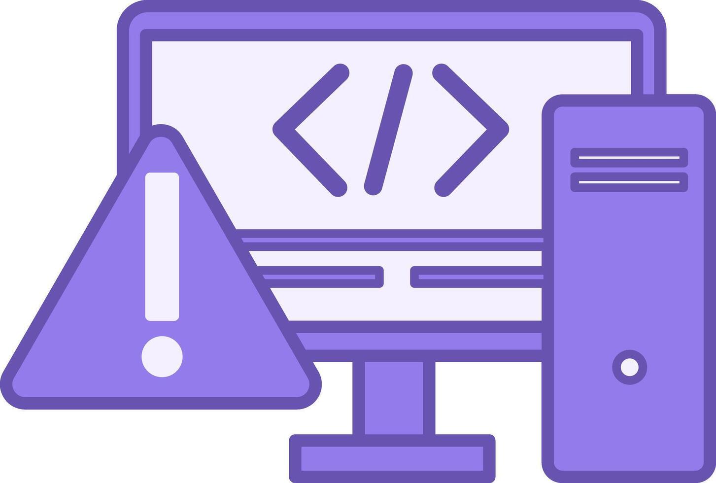 Colored Icon Code Issue Icon Of Computer Code Computer And Danger Sign Programming And