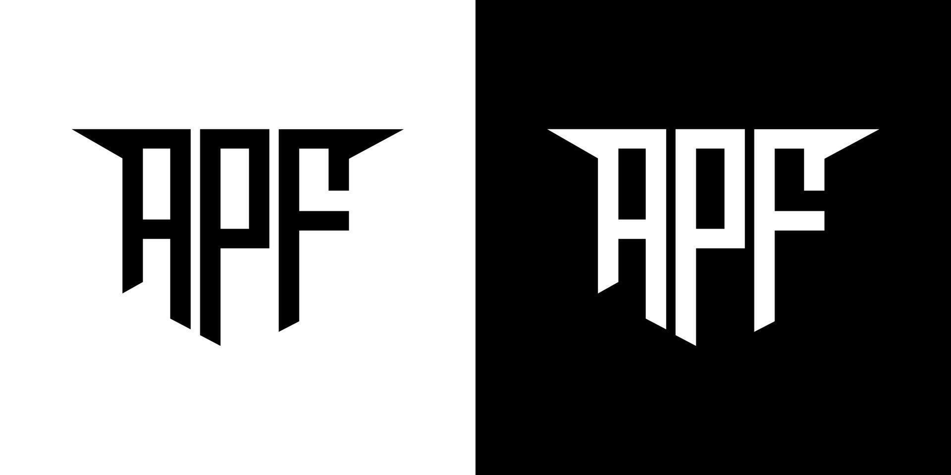 APF letter logo design with white background in illustrator, logo modern alphabet font overlap ...