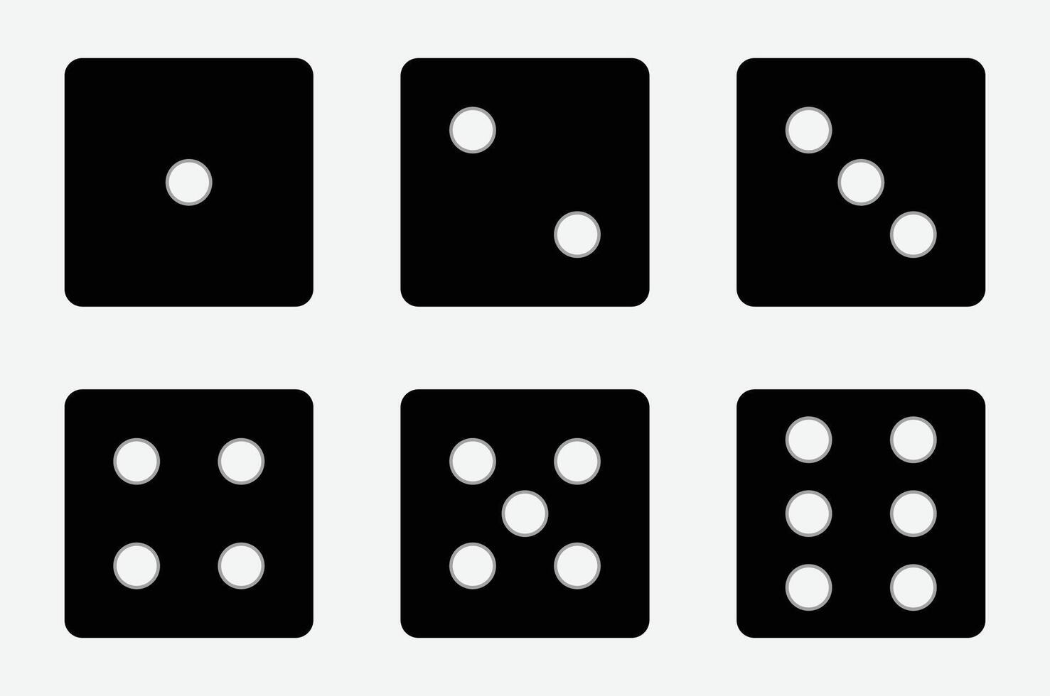 Set of game dice icon. game sign. Dice game icon set in black color isolated on white background ...