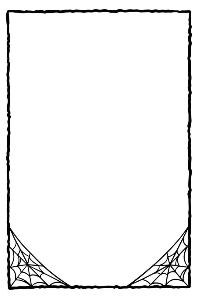 Frame with Spider web the bottom. Halloween poster with scary and ...