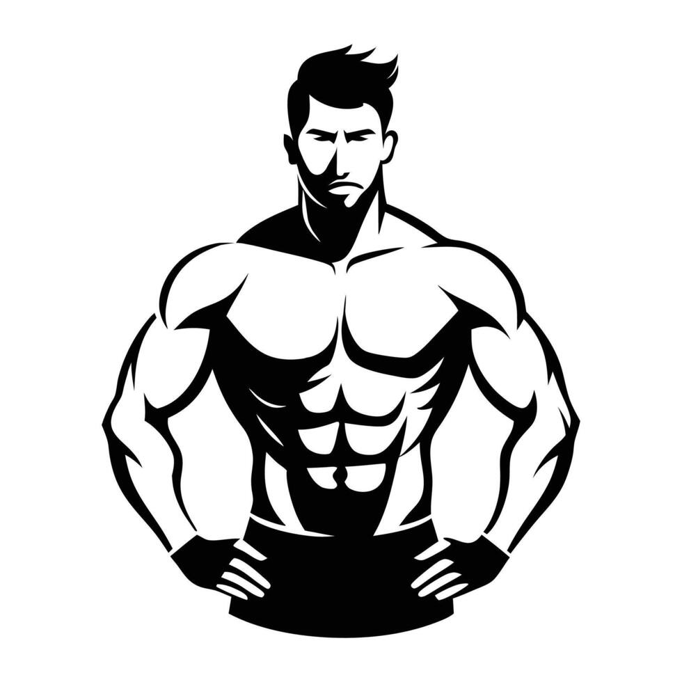 gym bodybuilder silhouette hunk,Silhouettes of Athletic Men, Power ...