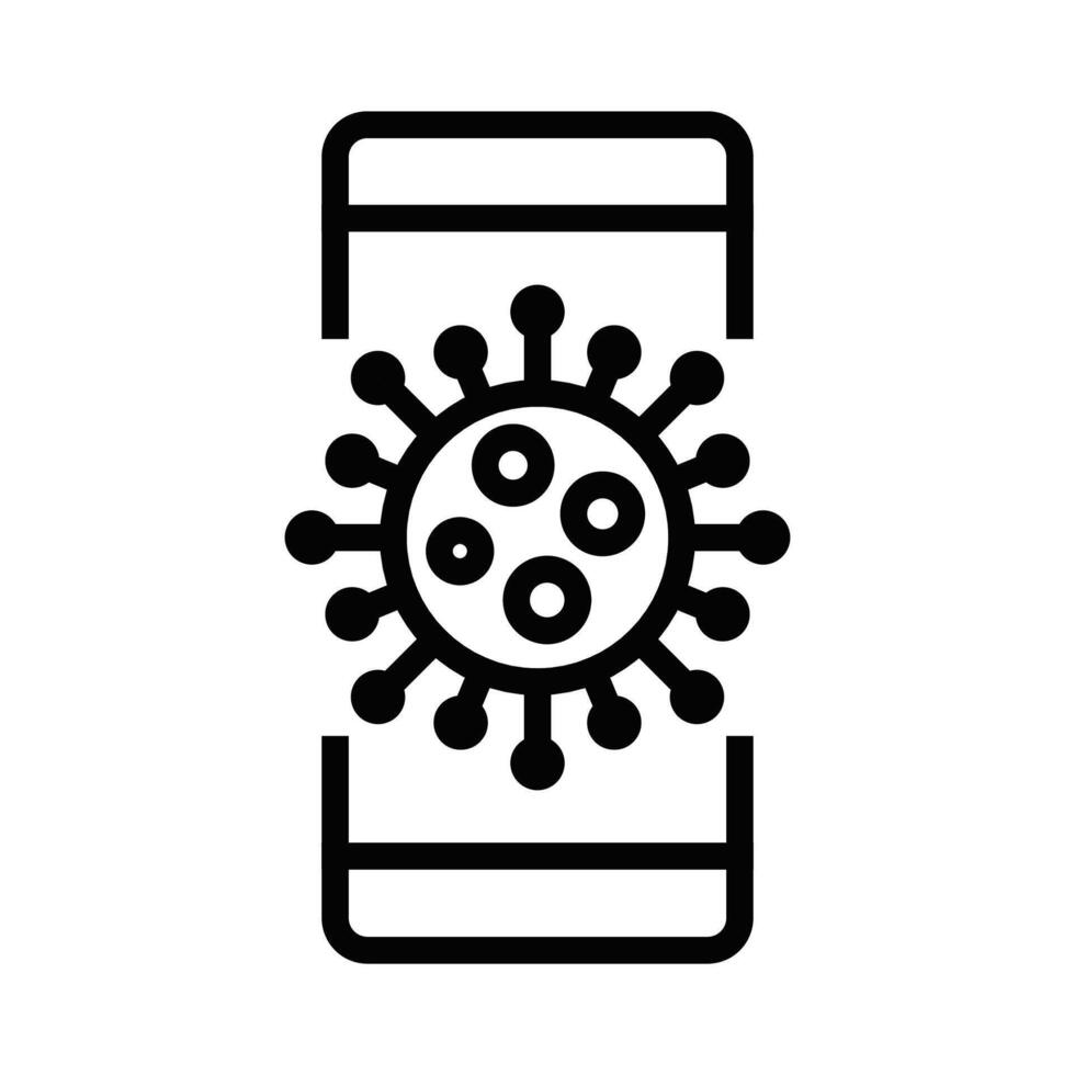 icon of a mobile phone with a virus symbol, representing cybersecurity ...